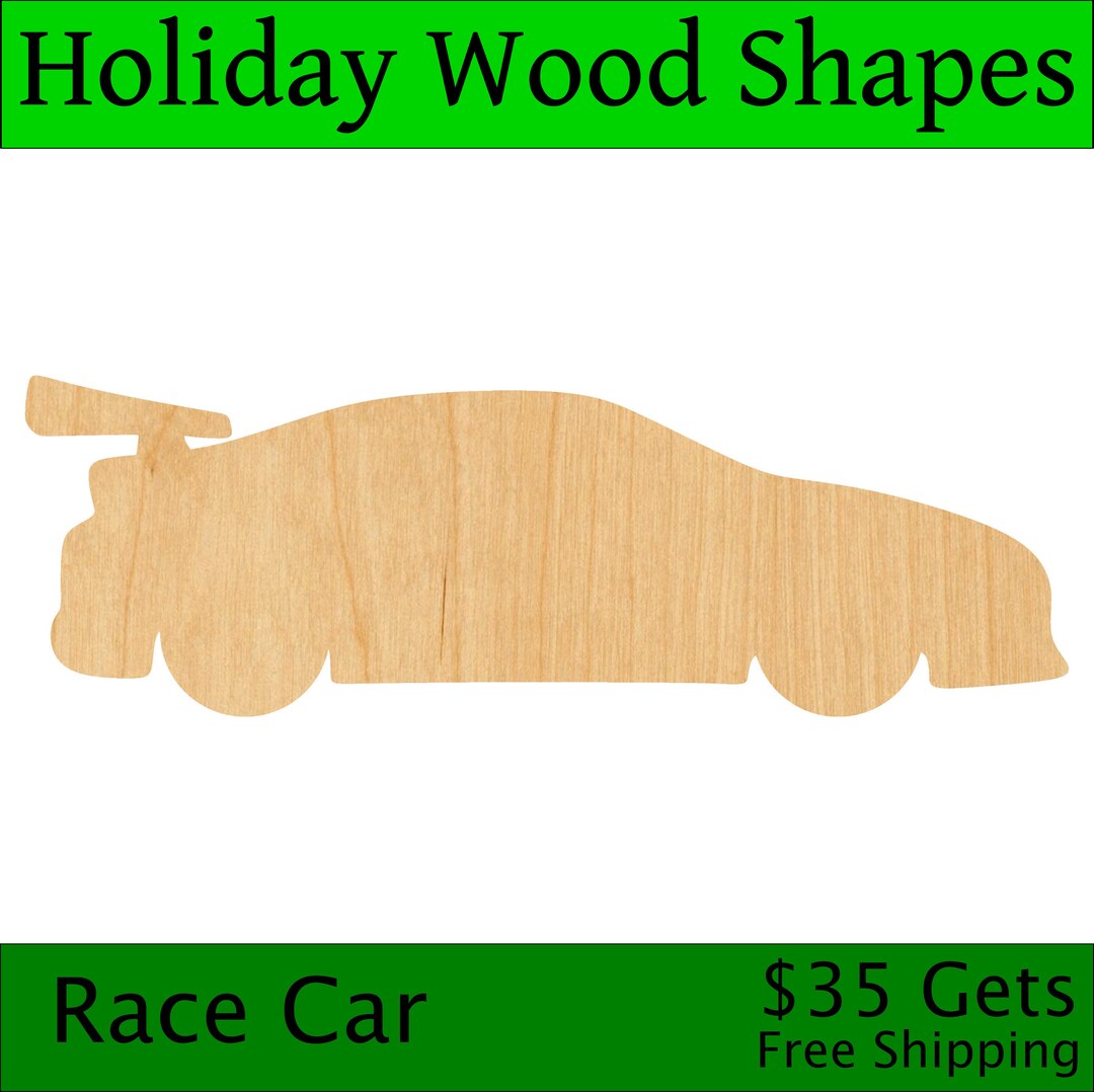Laser Cut Race Car Wood Blank, Crafting Supplies, Wooden Cutout, DIY ...