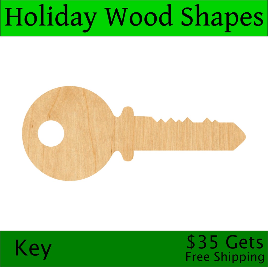 Laser Cut Key Wood Blank, Crafting Supplies, Wooden Cutout, DIY Project ...