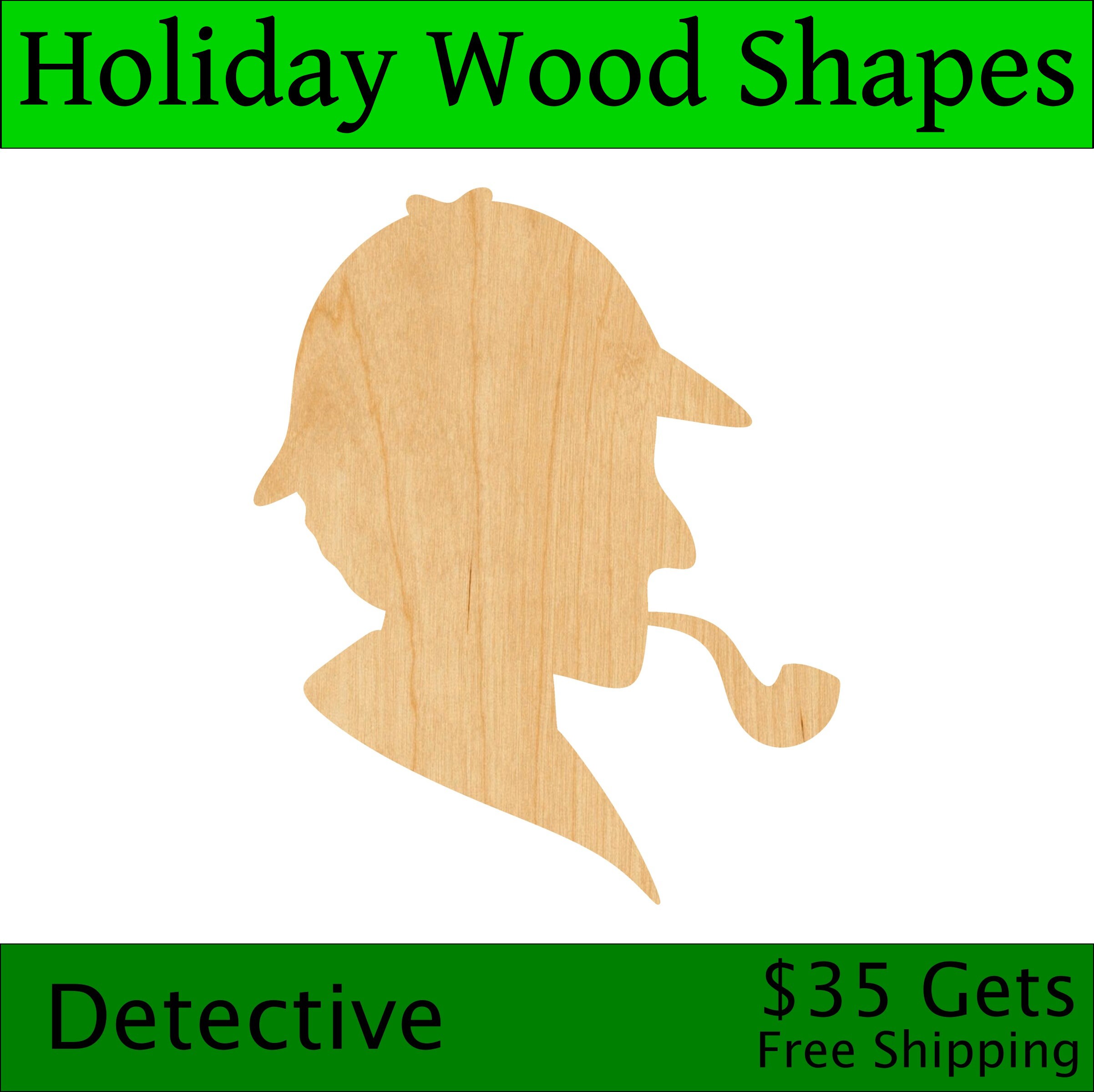 Laser Cut Detective Wood Blank, Crafting Supplies, Wooden Cutout, DIY ...