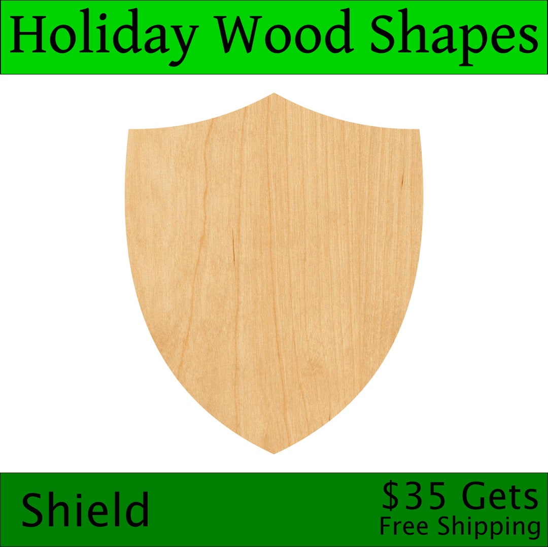 Laser Cut Shield Wood Blank, Crafting Supplies, Wooden Cutout, DIY ...