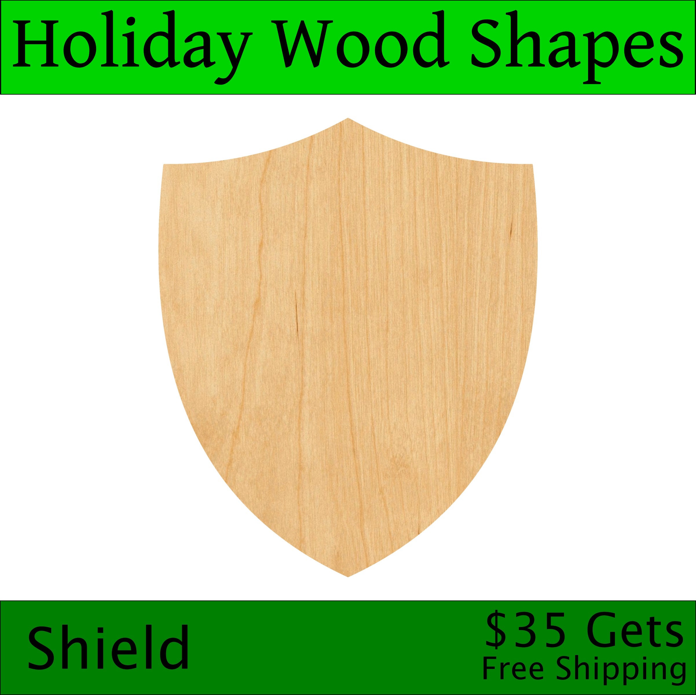 Laser Cut Shield Wood Blank, Crafting Supplies, Wooden Cutout, DIY ...