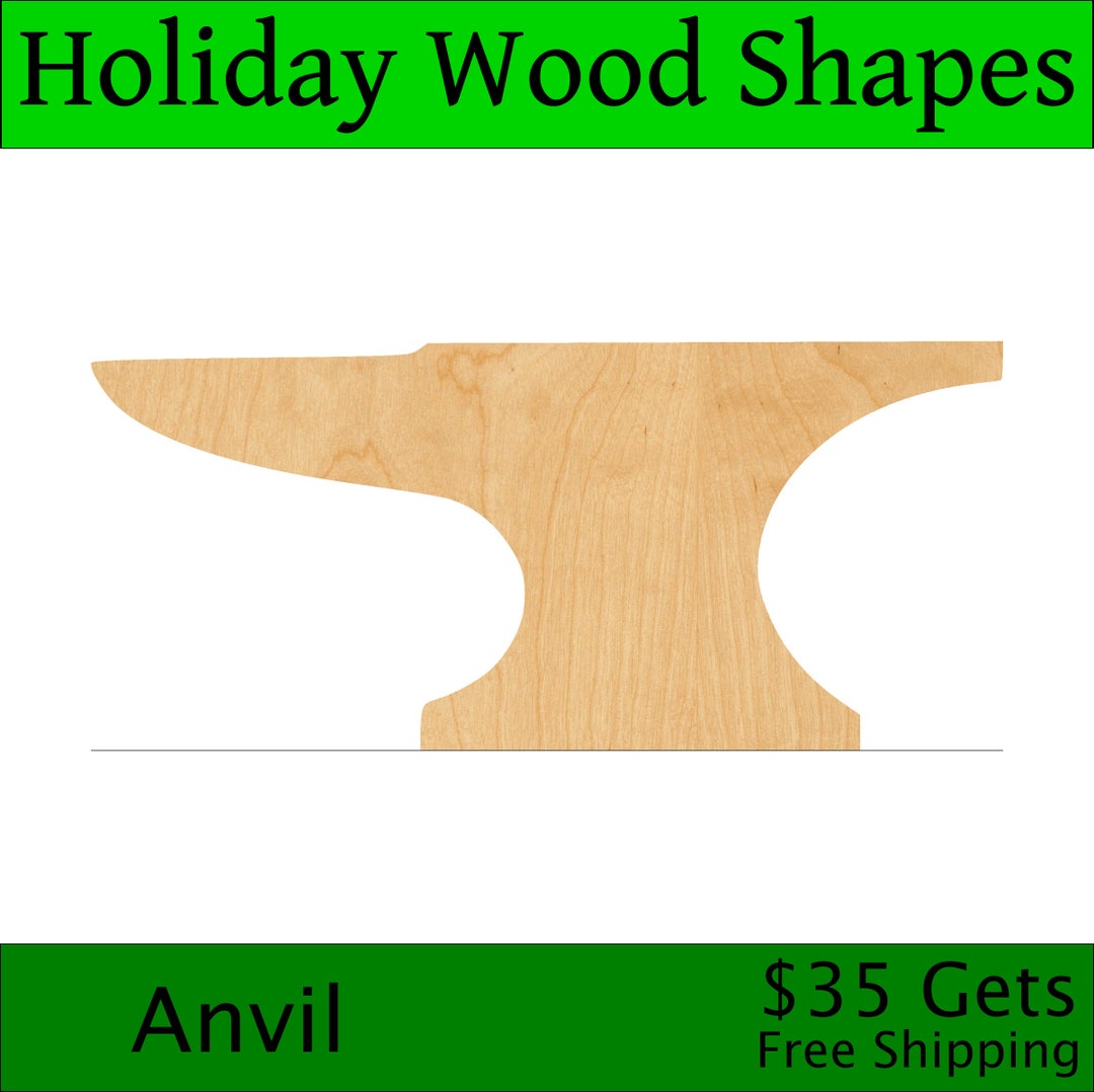 Laser Cut Anvil Wood Blank, Crafting Supplies, Wooden Cutout, DIY ...