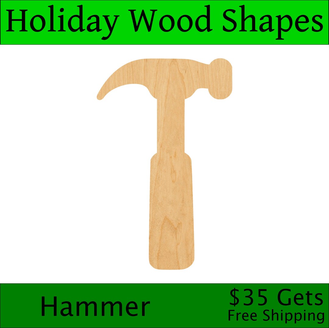 Laser Cut Hammer Wood Blank, Crafting Supplies, Wooden Cutout, DIY ...