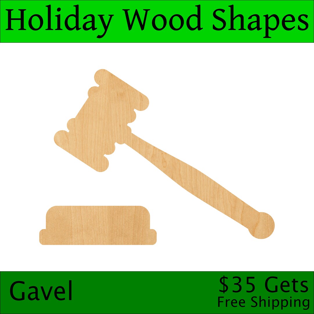 Laser Cut Gavel Wood Blank, Crafting Supplies, Wooden Cutout, DIY ...