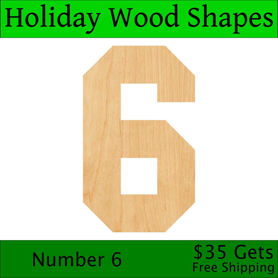 Laser Cut Number 6 Wood Blank, Crafting Supplies, Wooden Cutout, DIY ...