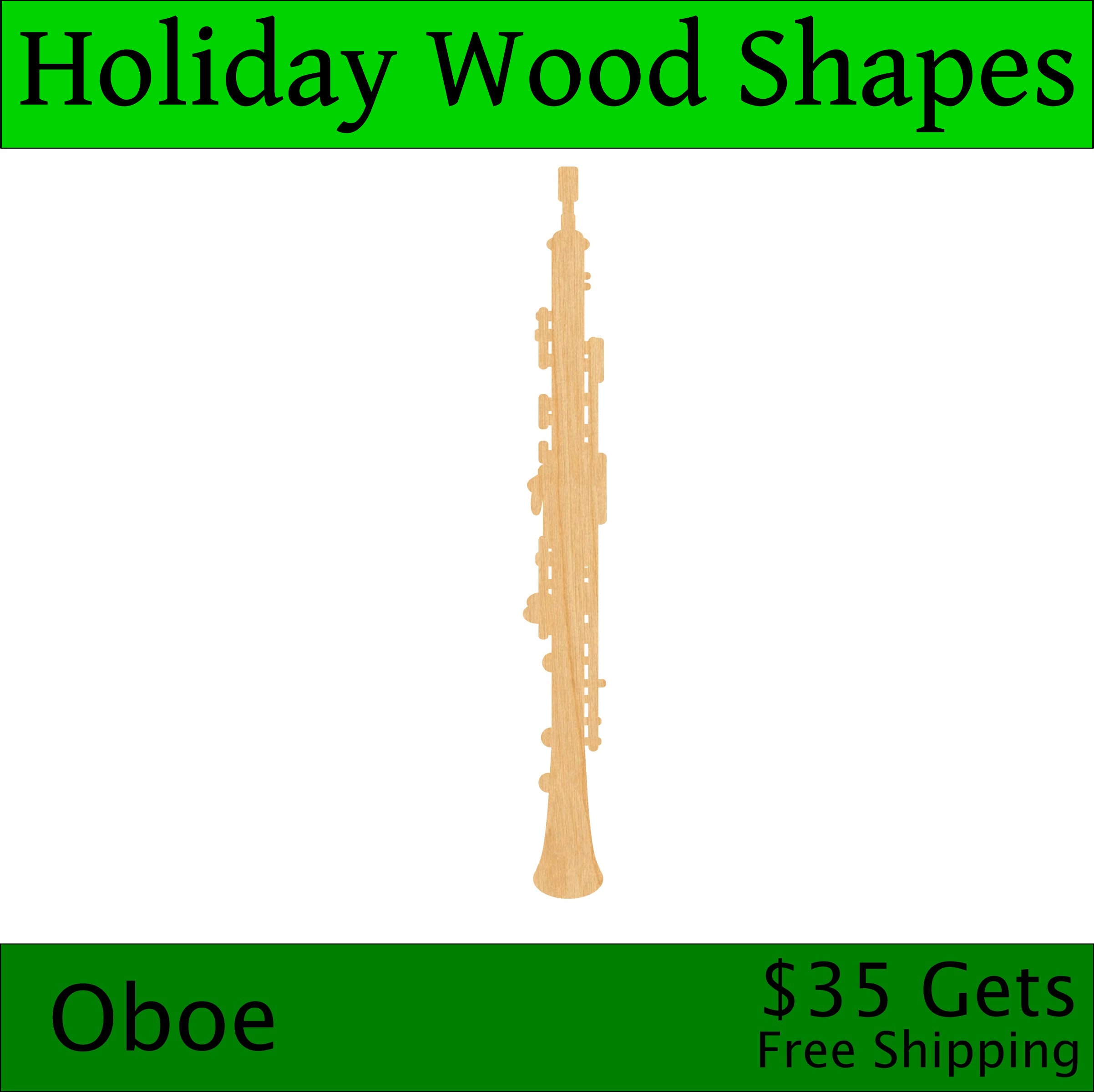 Laser Cut Oboe Wood Blank, Crafting Supplies, Wooden Cutout, DIY ...
