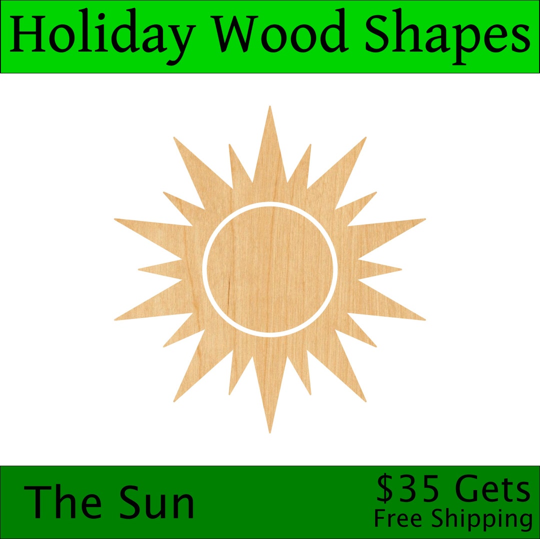 Laser Cut the Sun Wood Blank, Crafting Supplies, Wooden Cutout, DIY ...