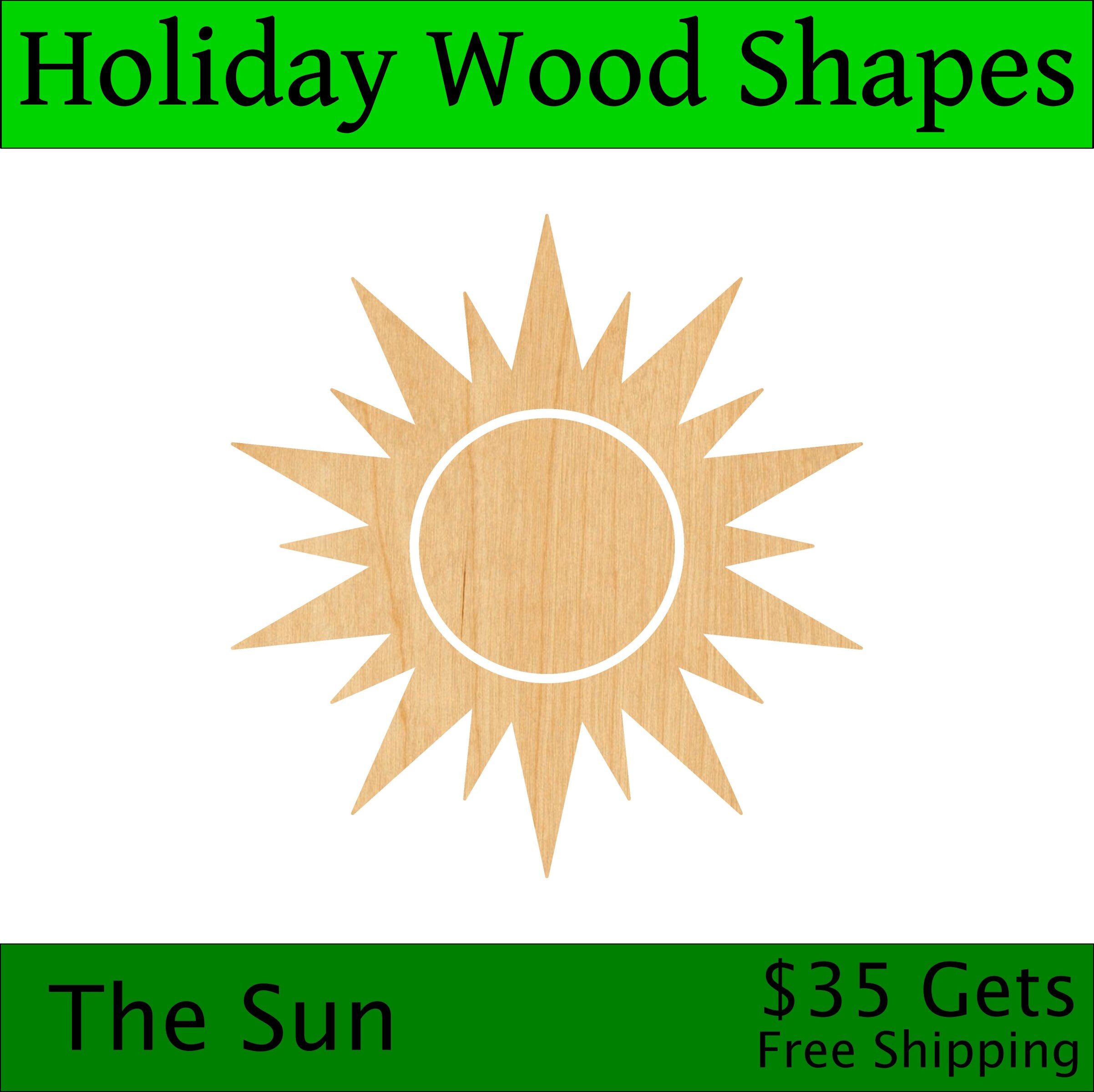Laser Cut the Sun Wood Blank, Crafting Supplies, Wooden Cutout, DIY ...