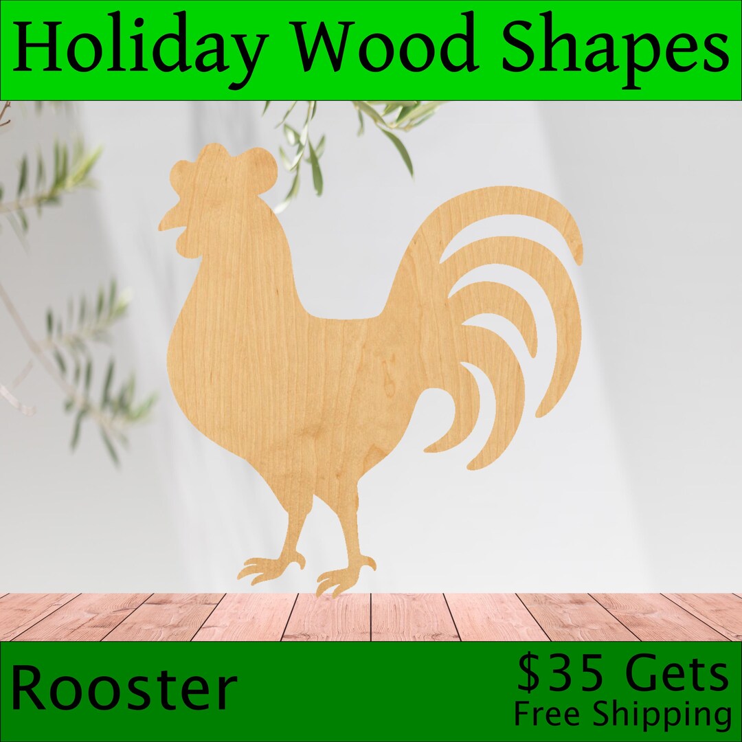Laser Cut Rooster Wood Blank, Crafting Supplies, Wooden Cutout, DIY ...