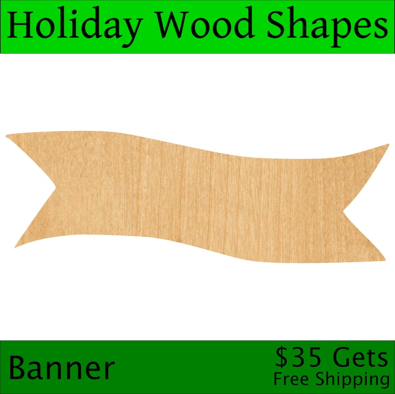 Laser Cut Banner Wood Blank, Crafting Supplies, Wooden Cutout, DIY ...
