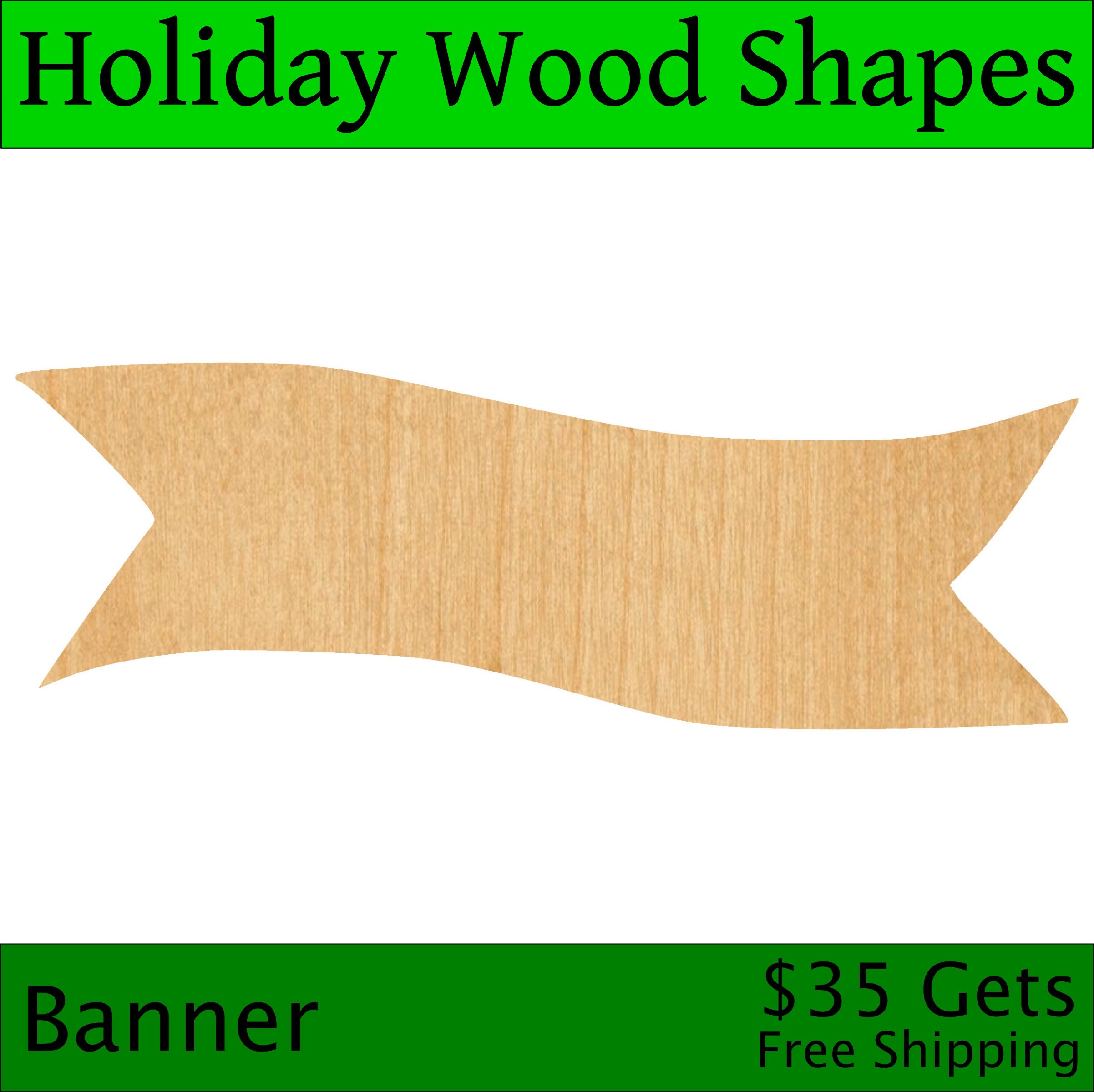 Laser Cut Banner Wood Blank, Crafting Supplies, Wooden Cutout, DIY ...