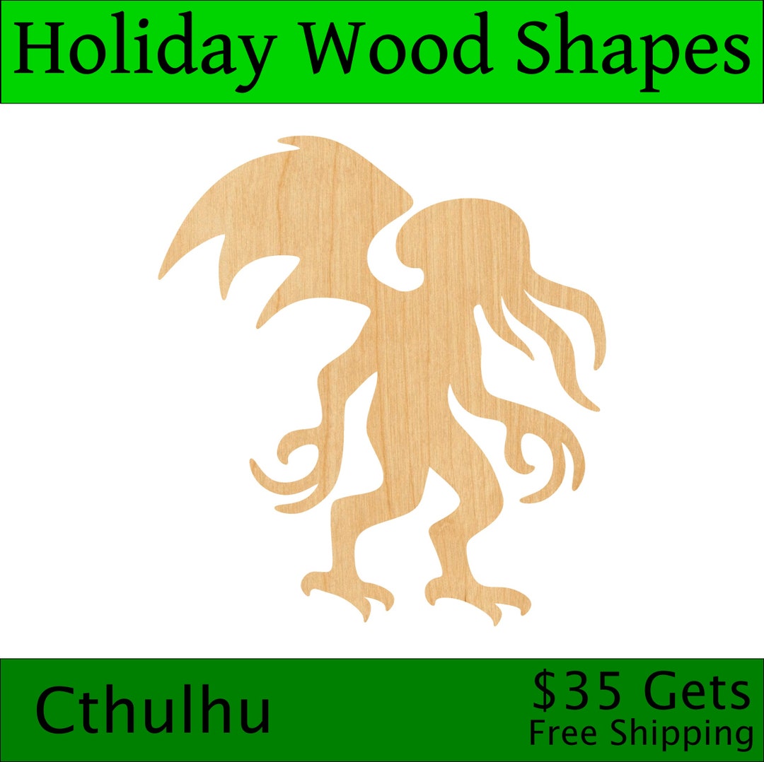 Laser Cut Cthulhu Wood Blank, Crafting Supplies, Wooden Cutout, DIY ...