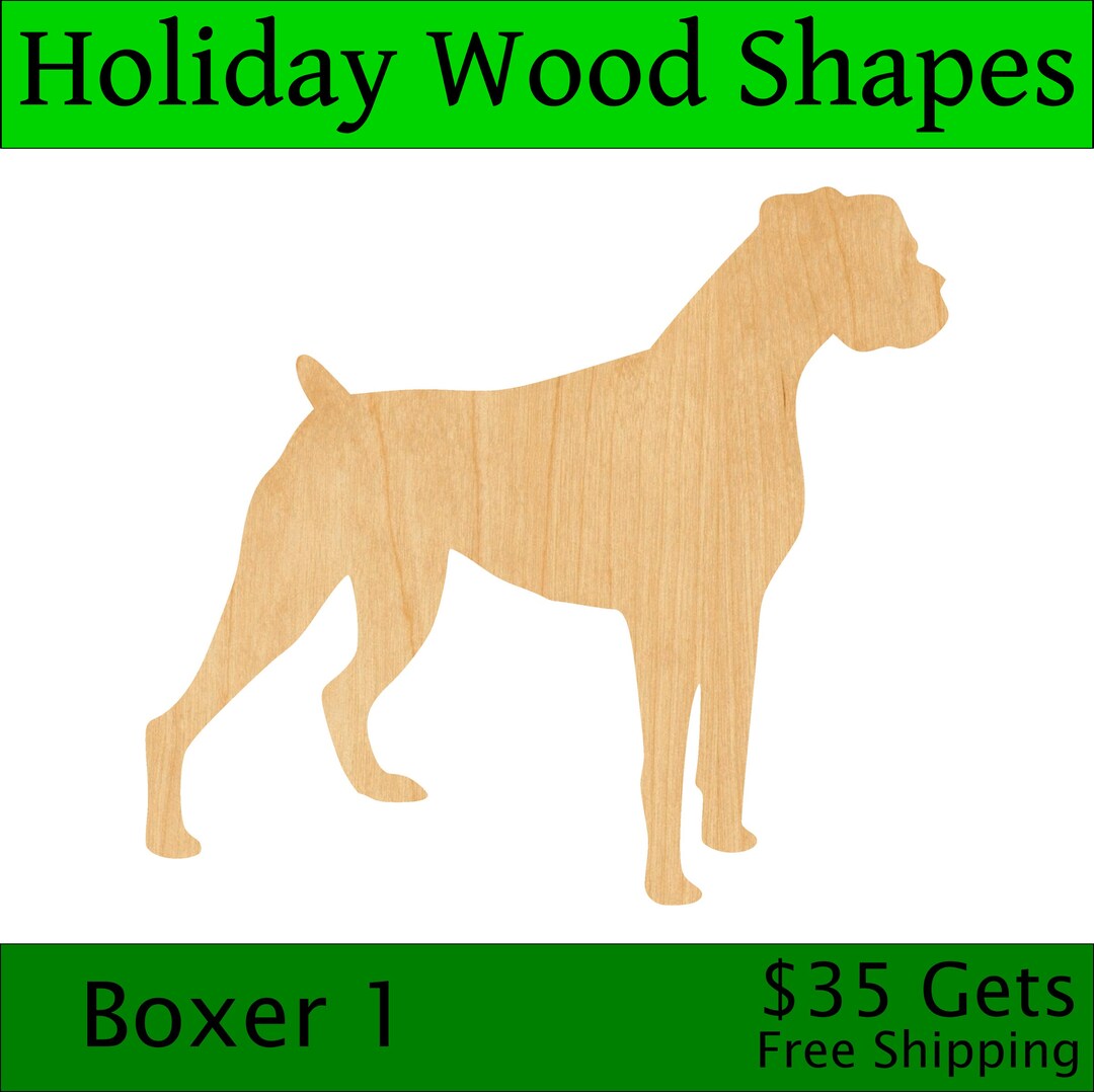 Laser Cut Boxer Design 1 Wood Blank, Crafting Supplies, Wooden Cutout ...