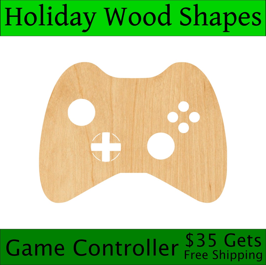 Laser Cut Game Controller Wood Blank, Crafting Supplies, Wooden Cutout ...