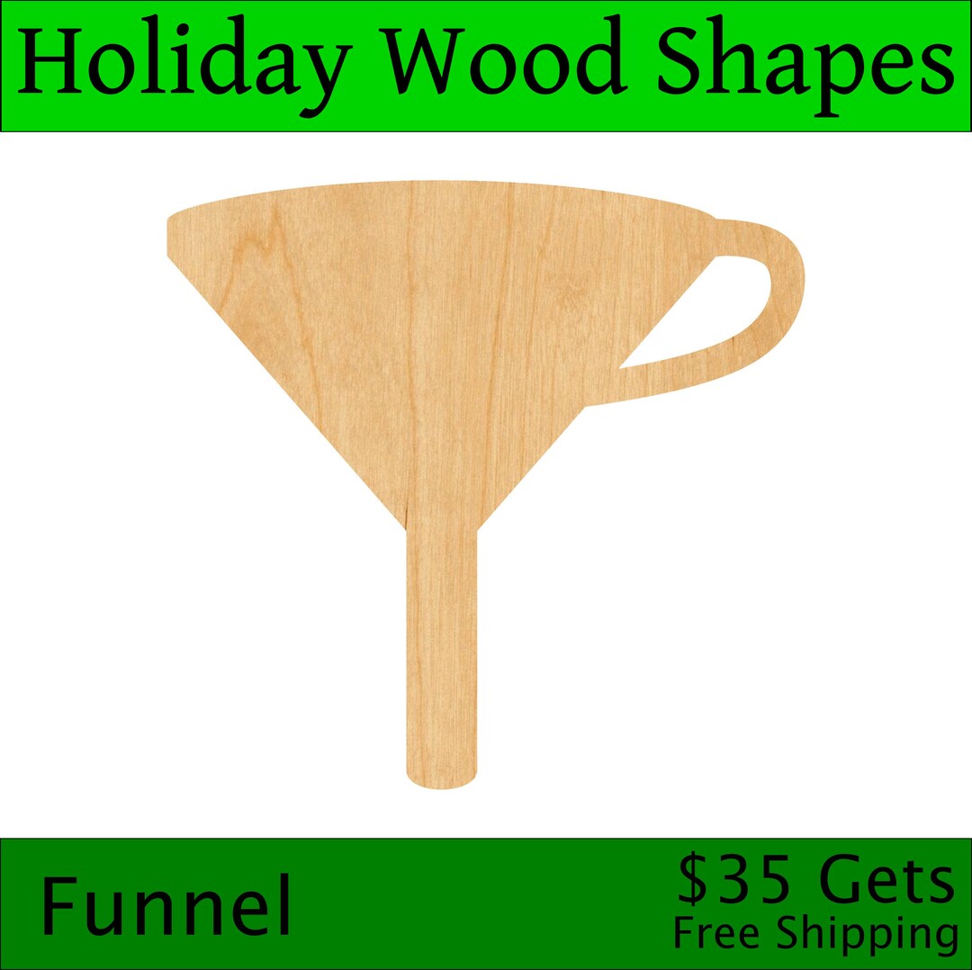 Laser Cut Funnel Wood Blank, Crafting Supplies, Wooden Cutout, DIY ...