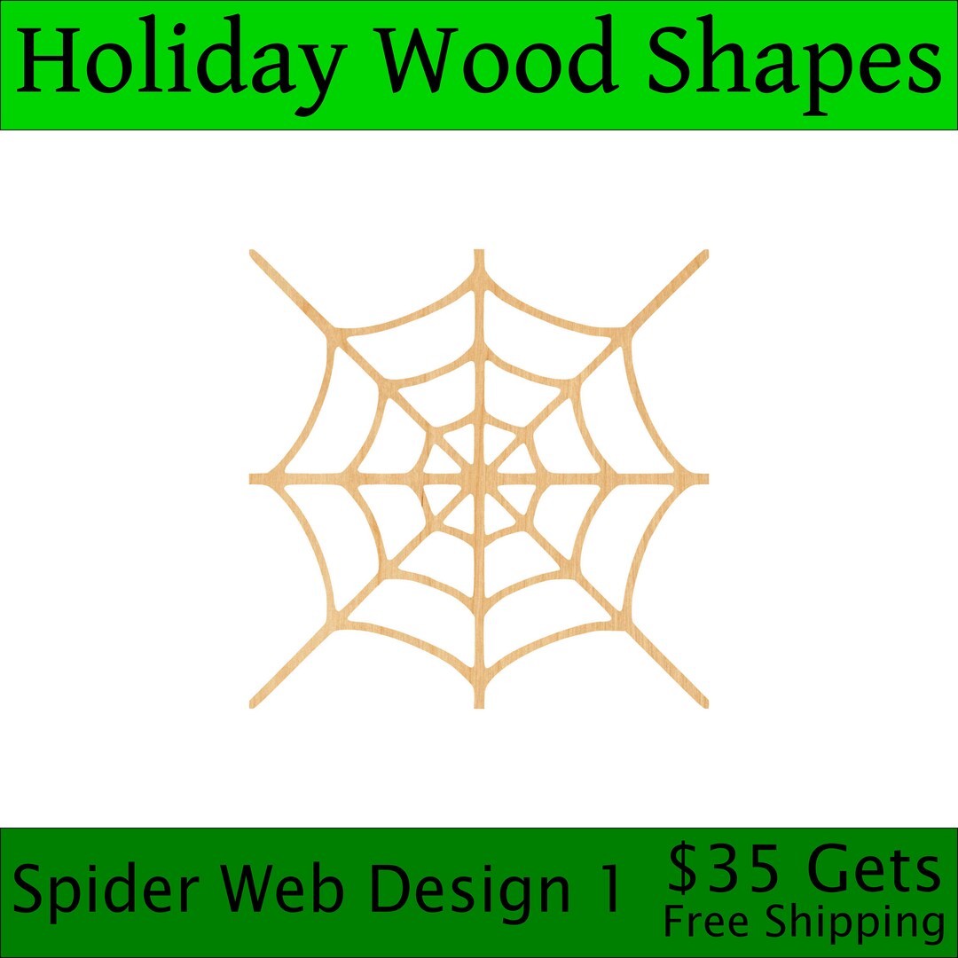 Laser Cut Spider Web Design 1 Wood Blank, Crafting Supplies, Wooden ...