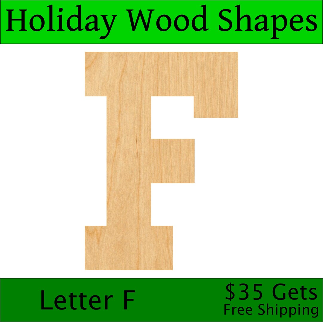 Laser Cut Letter F Wood Blank, Crafting Supplies, Wooden Cutout, DIY ...