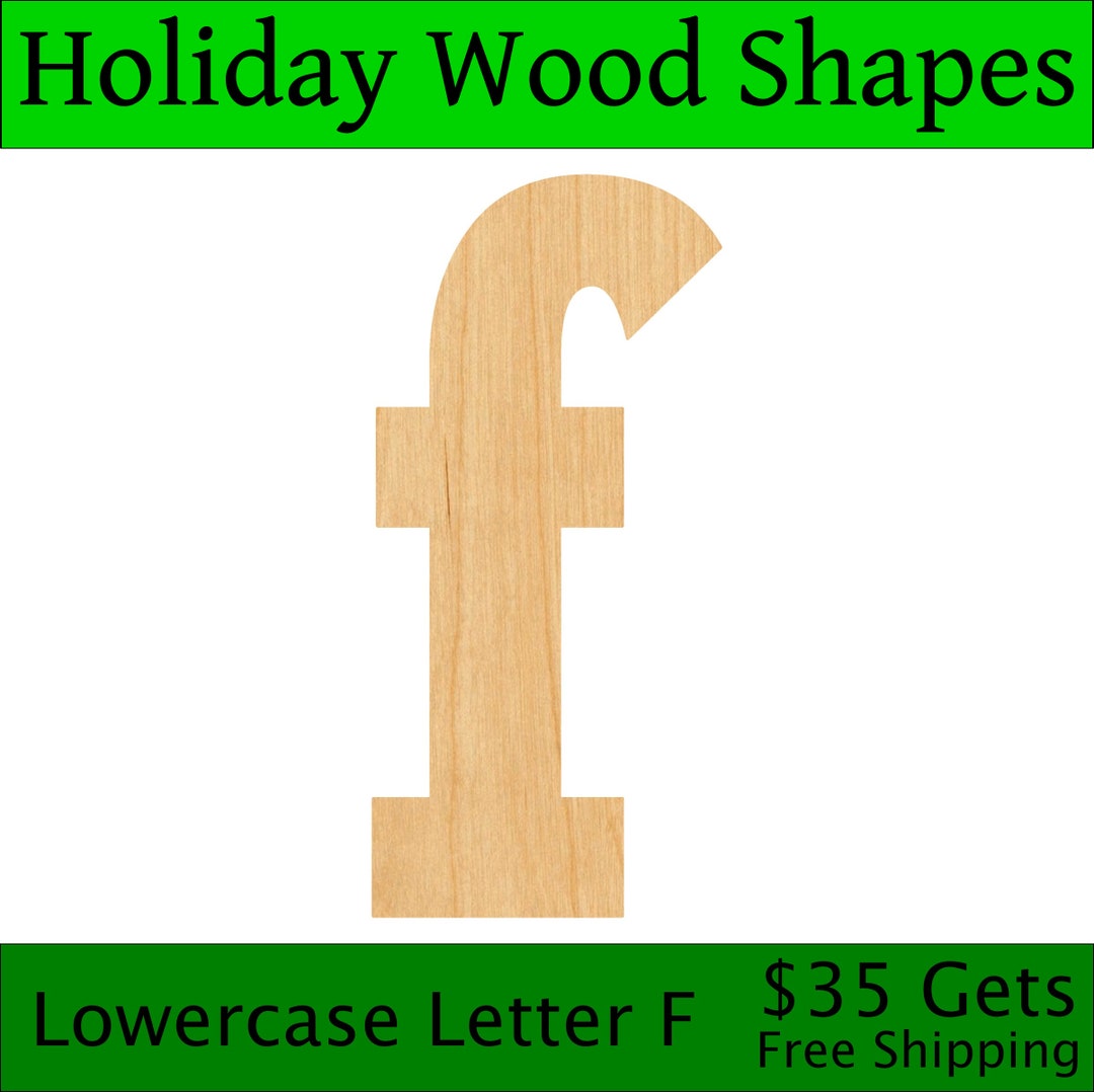 Laser Cut Lowercase Letter F Wood Blank, Crafting Supplies, Wooden ...