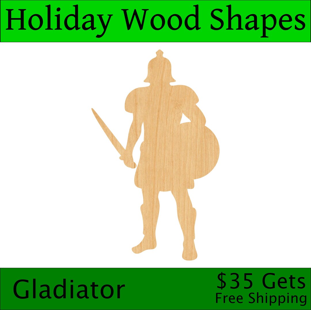 Laser Cut Gladiator Wood Blank, Crafting Supplies, Wooden Cutout, DIY ...