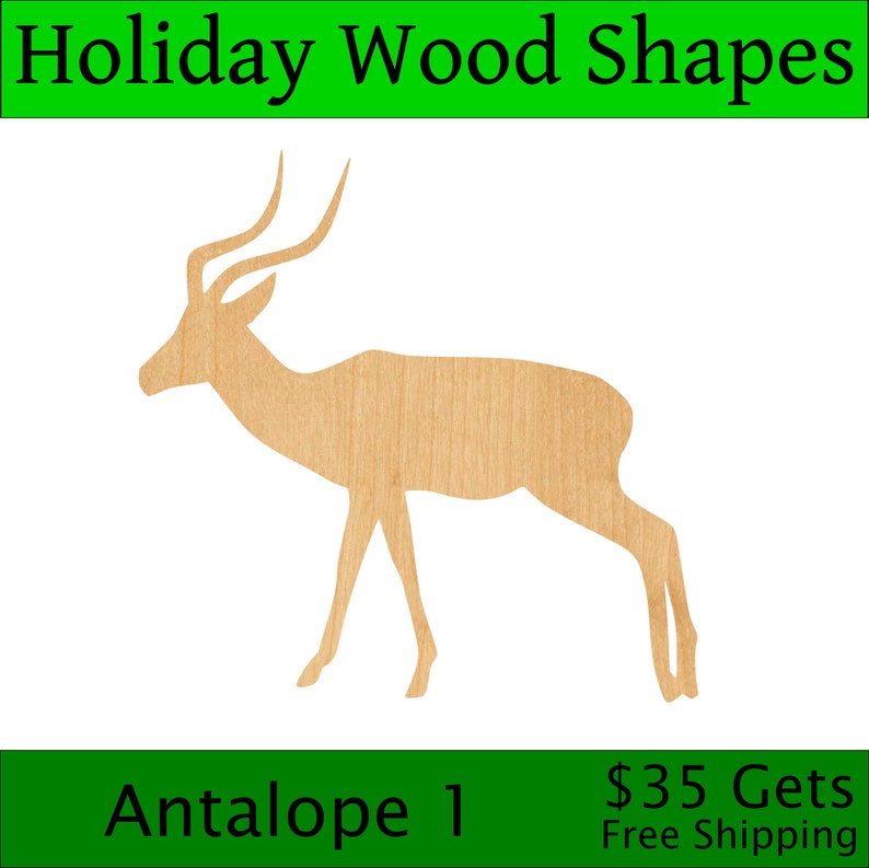 Laser Cut Antalope Design 1 Wood Blank, Crafting Supplies, Wooden ...