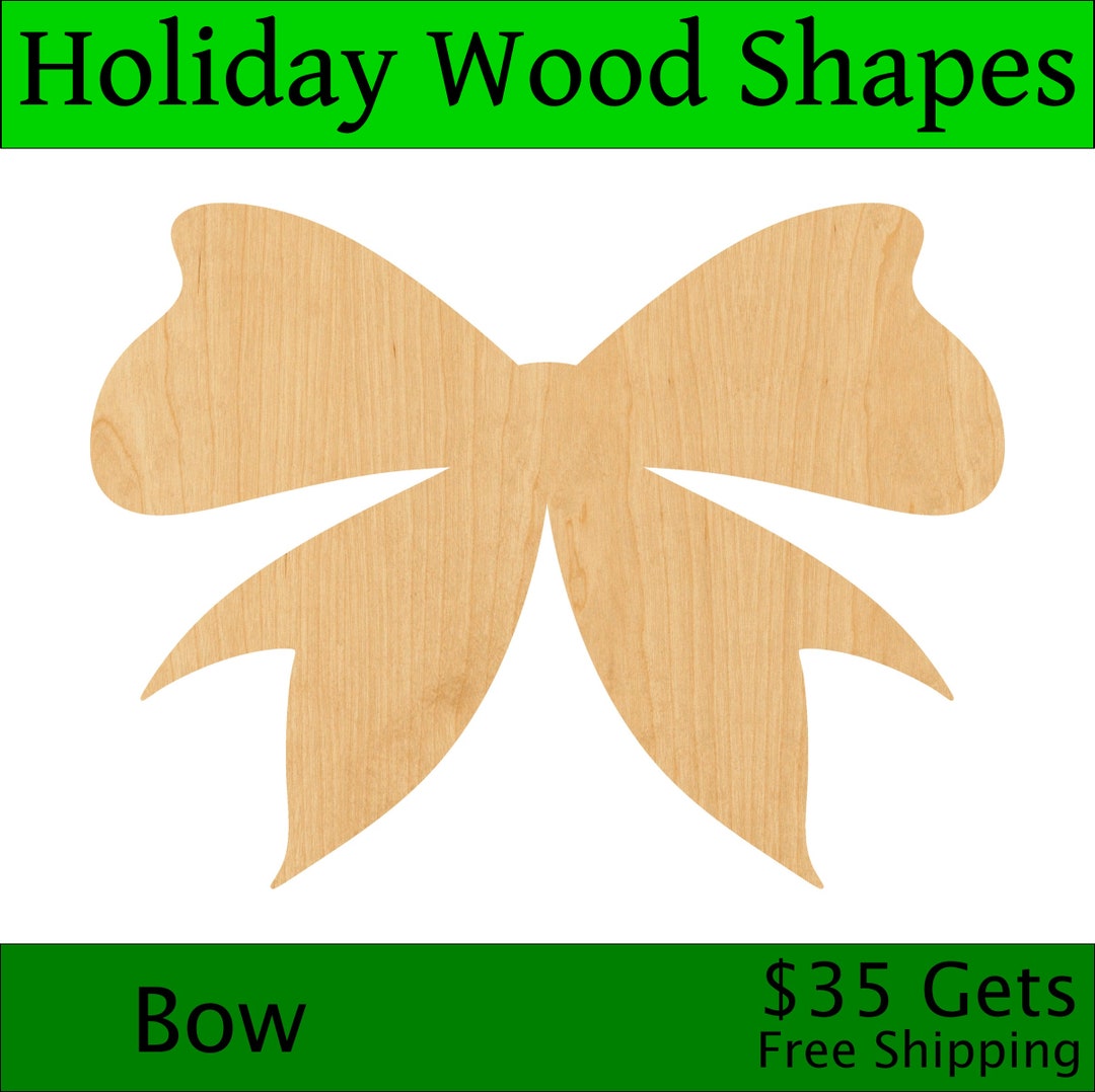 Laser Cut Bow Wood Blank, Crafting Supplies, Wooden Cutout, DIY Project ...
