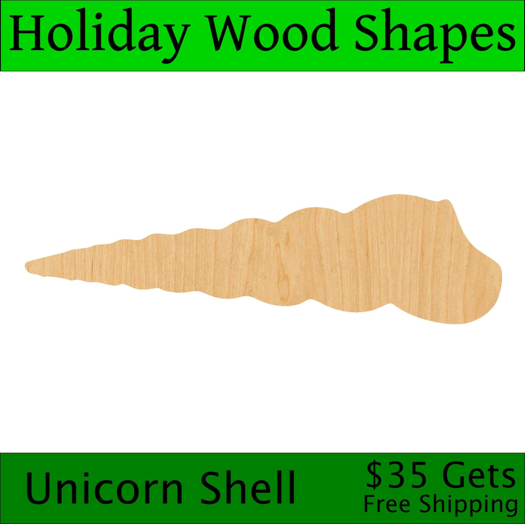 Laser Cut Unicorn Shell Wood Blank, Crafting Supplies, Wooden Cutout ...