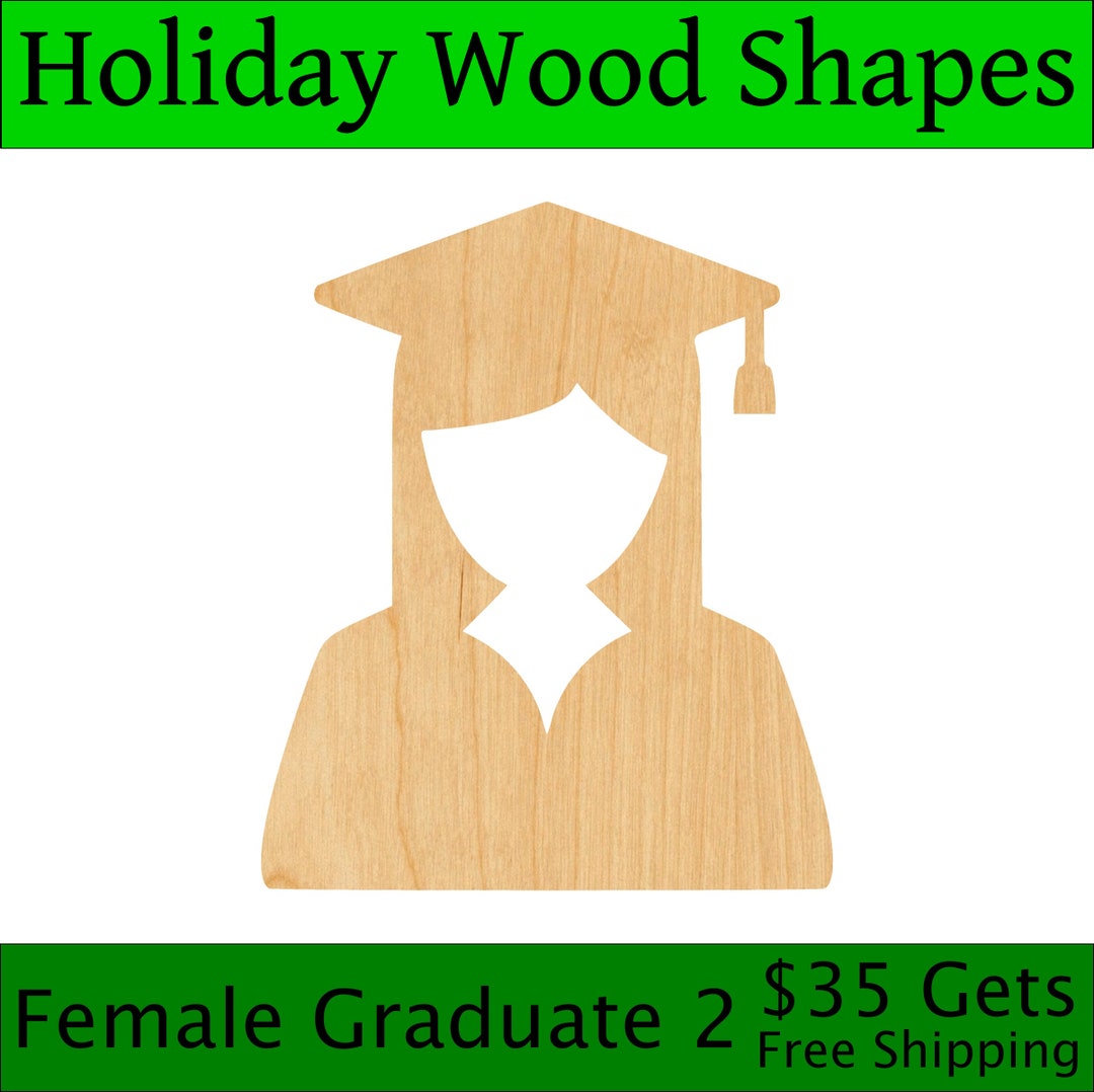 Laser Cut Female Graduate Design 2 Wood Blank, Crafting Supplies ...
