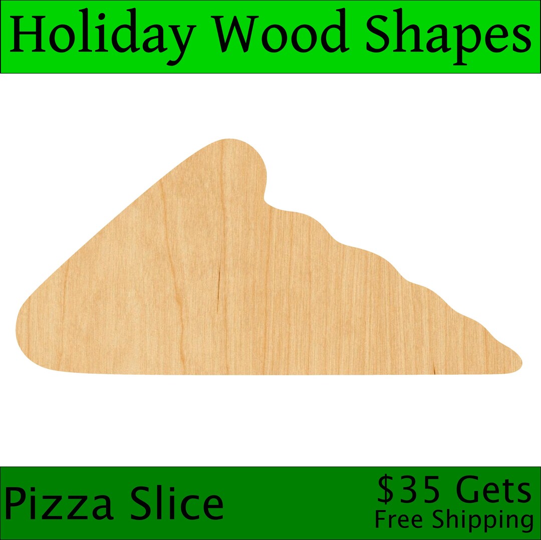 Laser Cut Pizza Slice Wood Blank, Crafting Supplies, Wooden Cutout, DIY ...