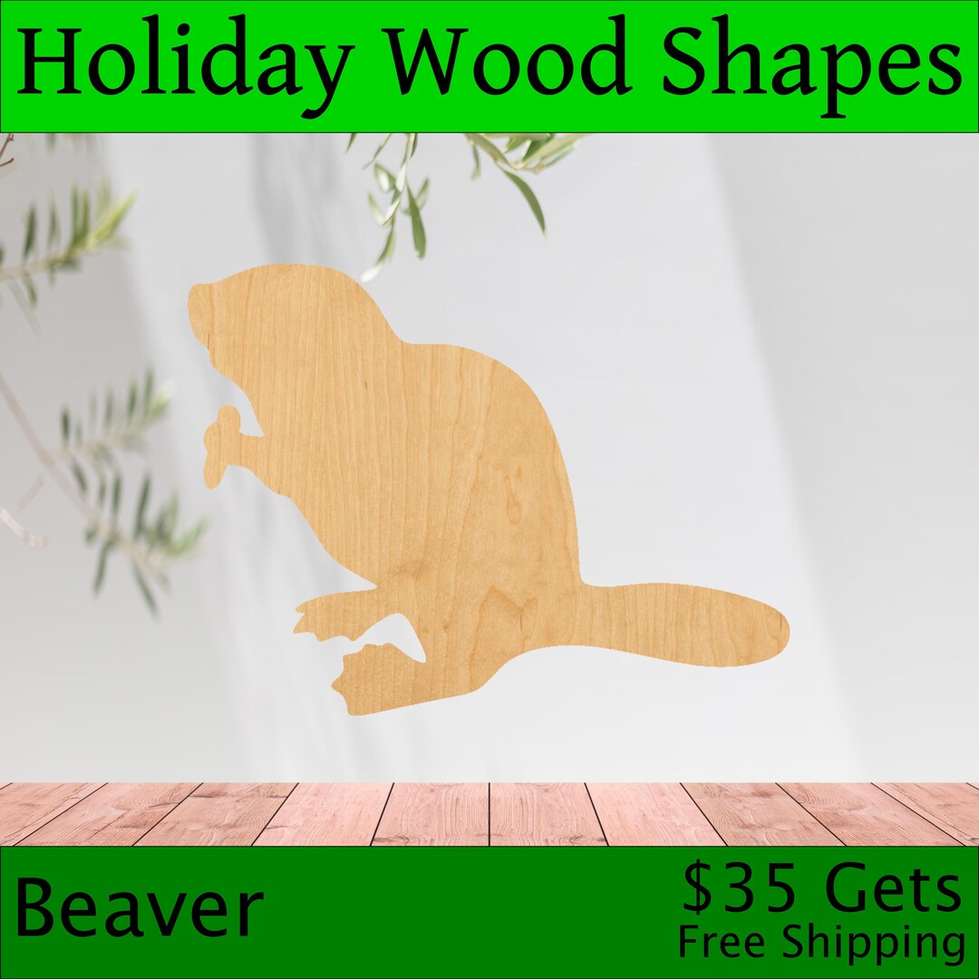 Laser Cut Beaver Wood Blank, Crafting Supplies, Wooden Cutout, DIY ...