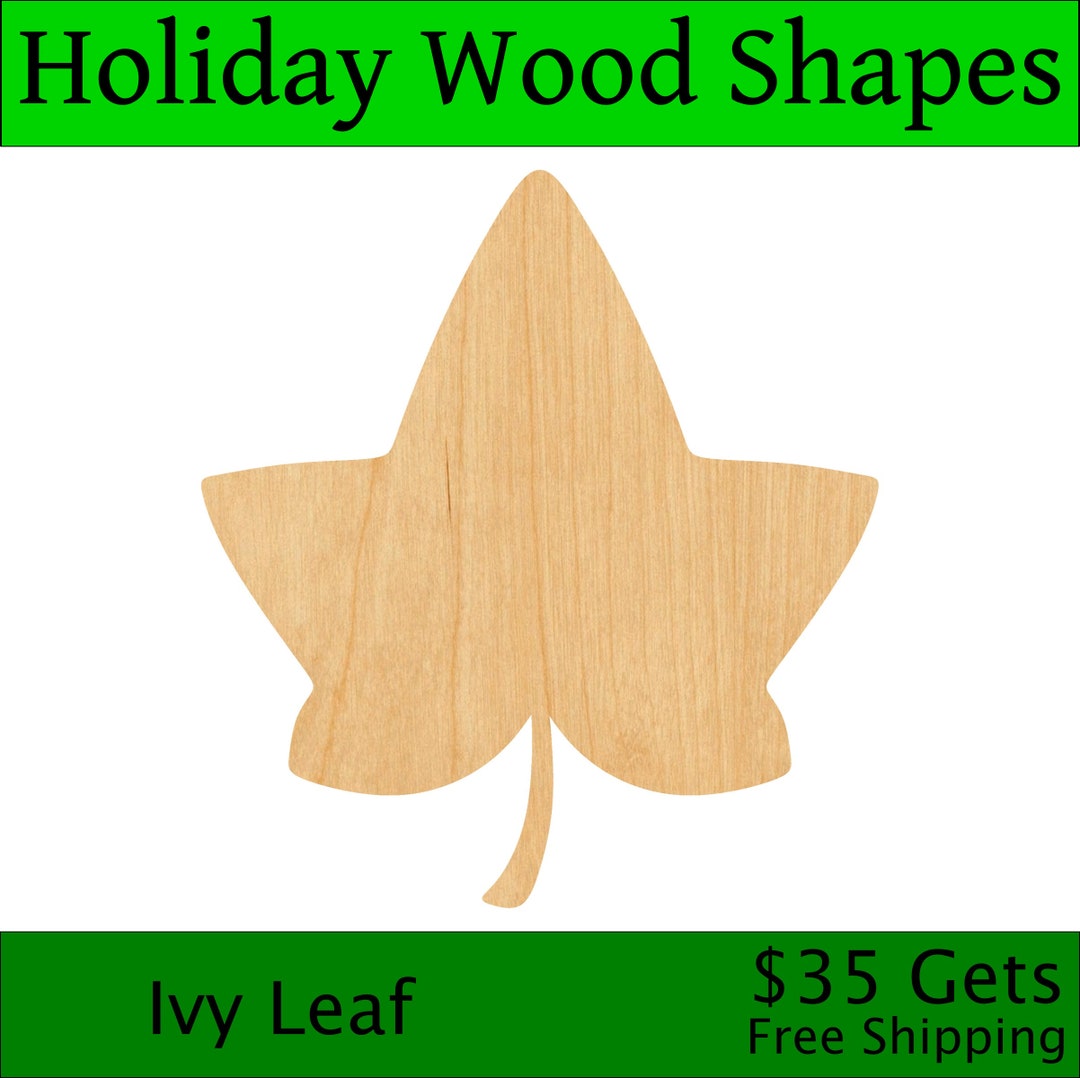 Laser Cut Ivy Leaf Wood Blank, Crafting Supplies, Wooden Cutout, DIY ...