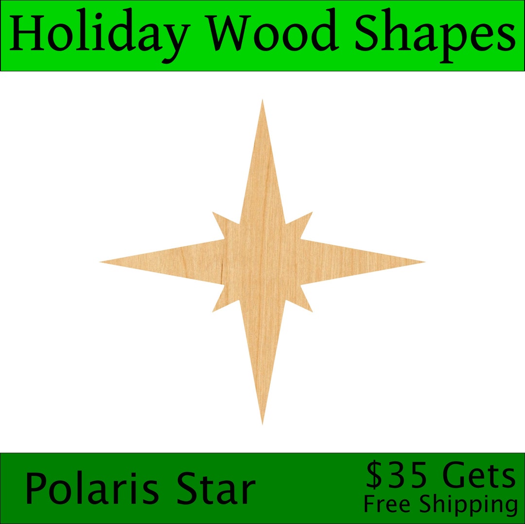 Laser Cut Polaris Star Wood Blank, Crafting Supplies, Wooden Cutout ...