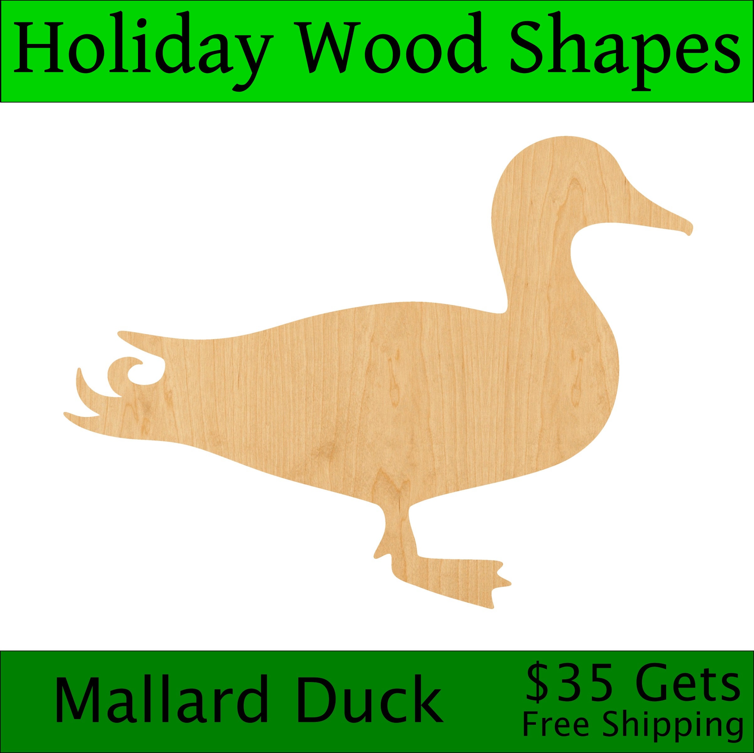 Laser Cut Mallard Duck Wood Blank, Crafting Supplies, Wooden Cutout ...