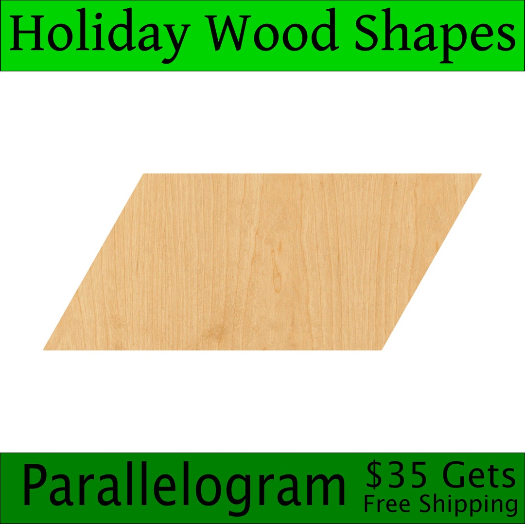 Laser Cut Parallelogram Wood Blank, Crafting Supplies, Wooden Cutout ...