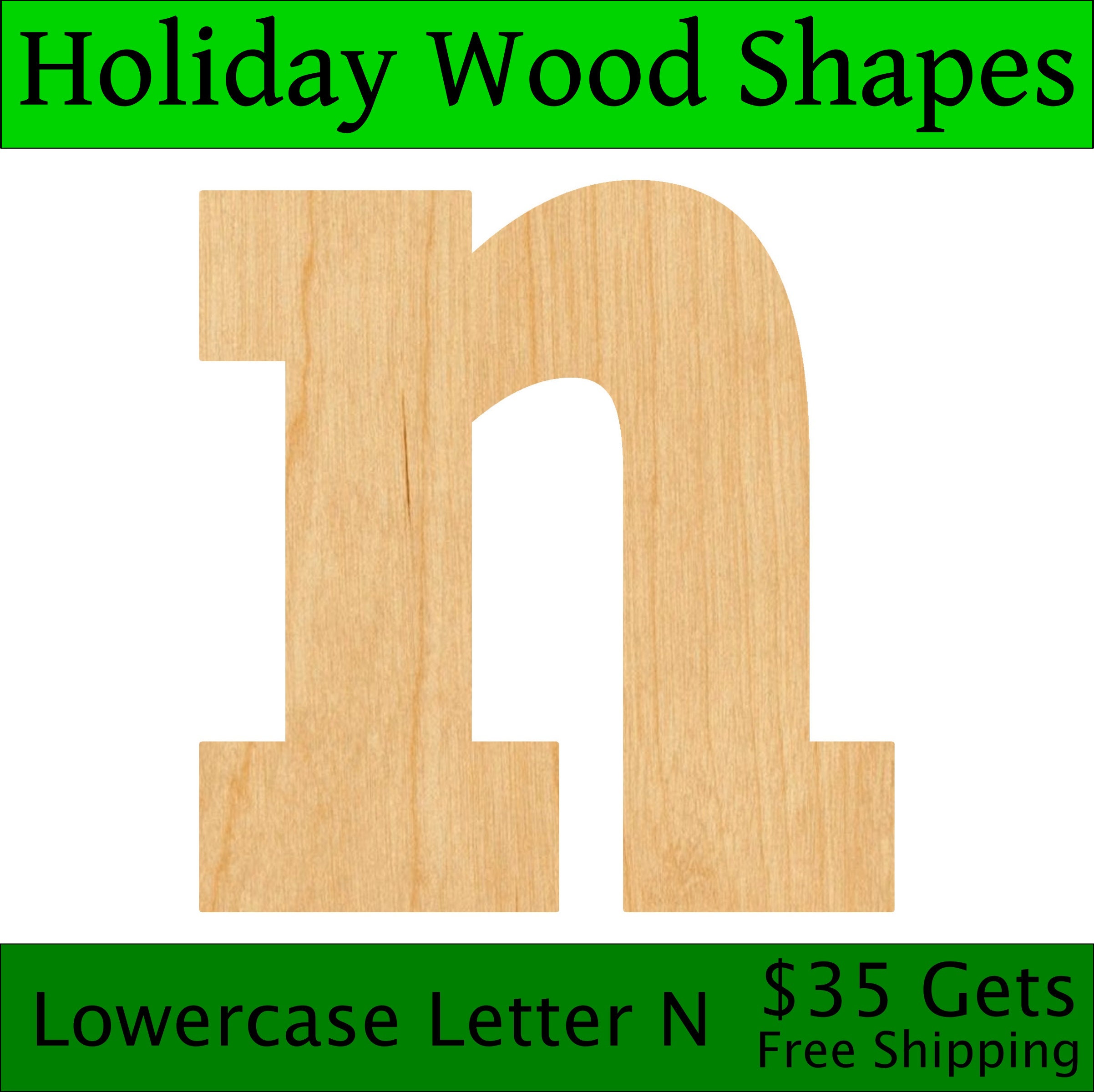 Laser Cut Lowercase Letter N Wood Blank, Crafting Supplies, Wooden ...