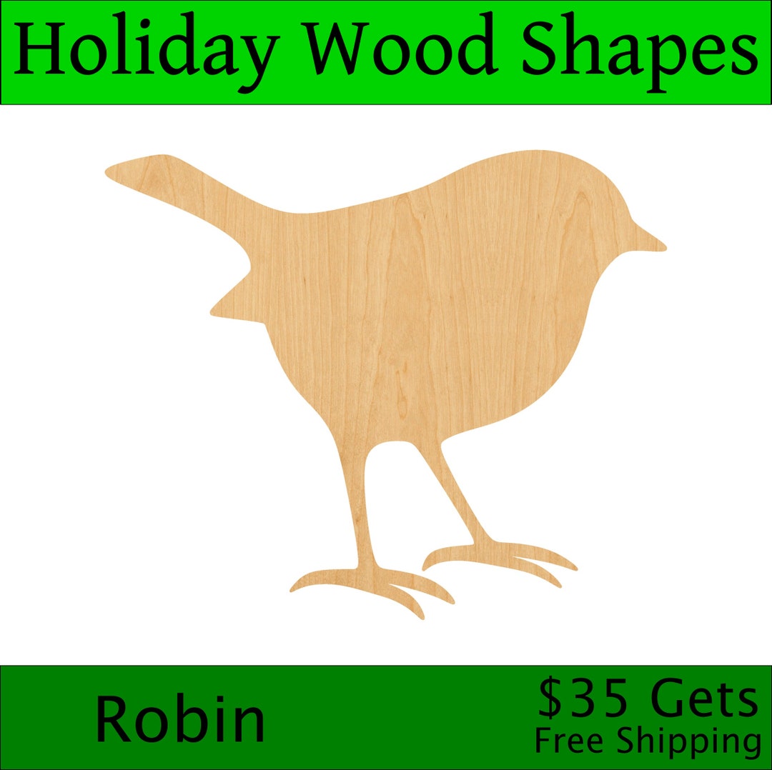 Laser Cut Robin Wood Blank, Crafting Supplies, Wooden Cutout, DIY ...