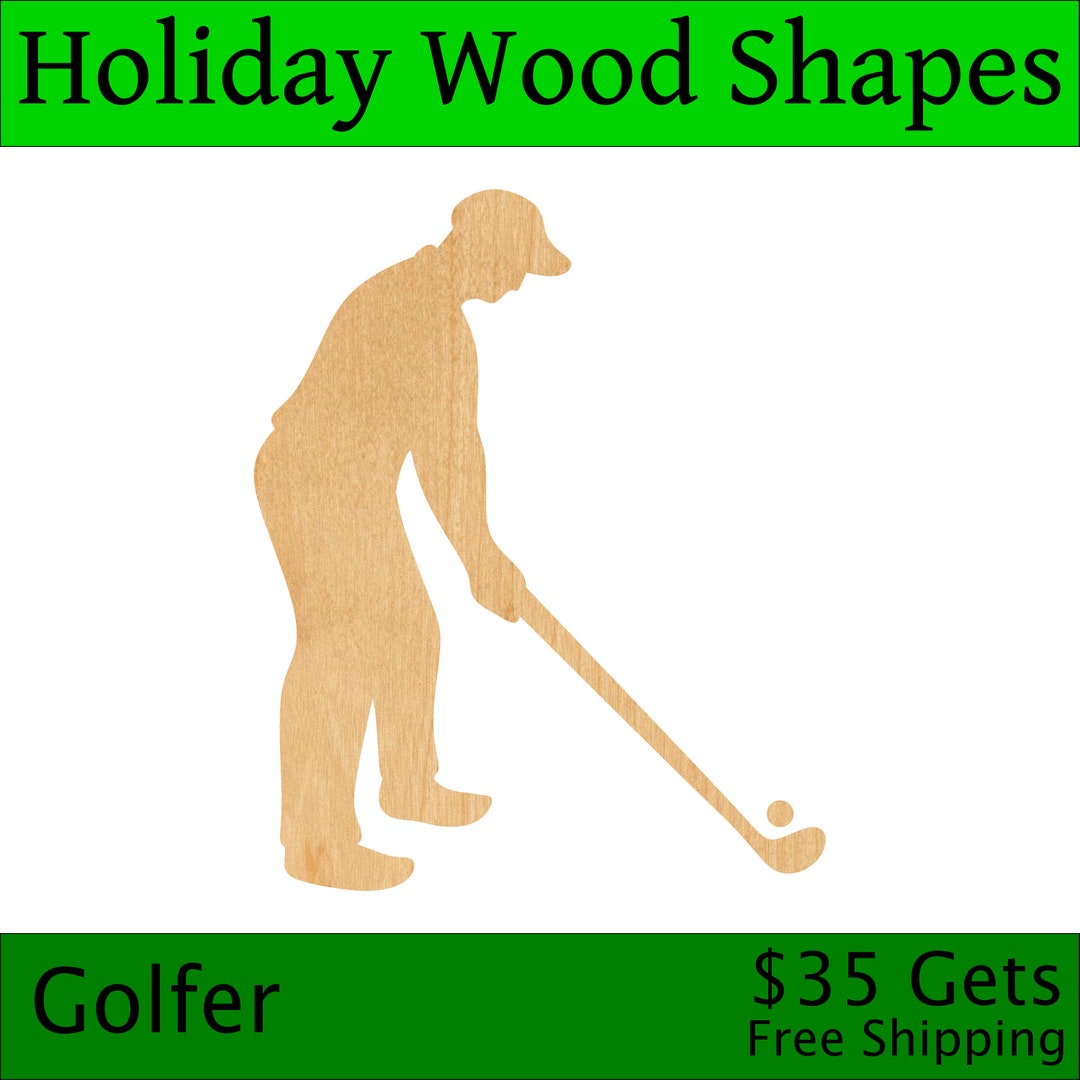 Laser Cut Golfer Wood Blank, Crafting Supplies, Wooden Cutout, DIY ...