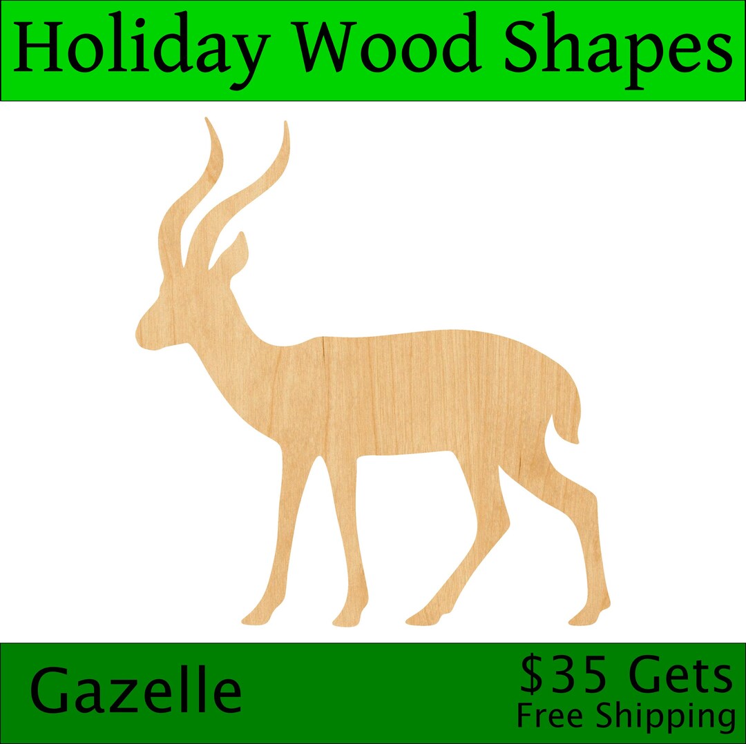Laser Cut Gazelle Wood Blank, Crafting Supplies, Wooden Cutout, DIY ...