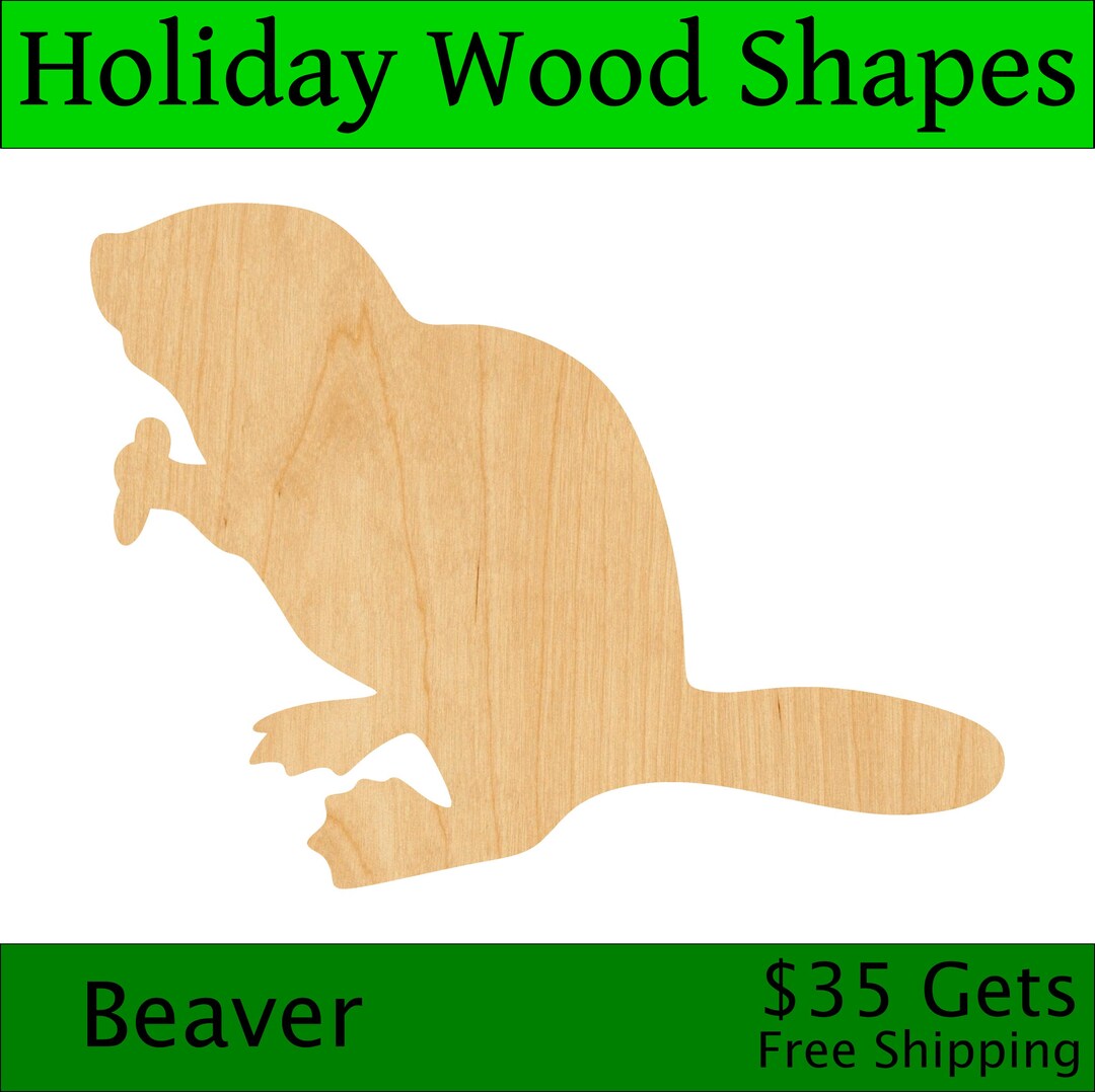 Laser Cut Beaver Wood Blank, Crafting Supplies, Wooden Cutout, DIY ...