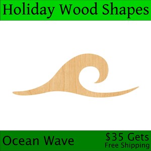 Laser Cut Ocean Wave Wood Blank, Crafting Supplies, Wooden Cutout, DIY ...