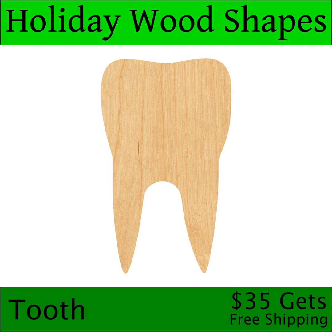 Laser Cut Tooth Wood Blank, Crafting Supplies, Wooden Cutout, DIY ...