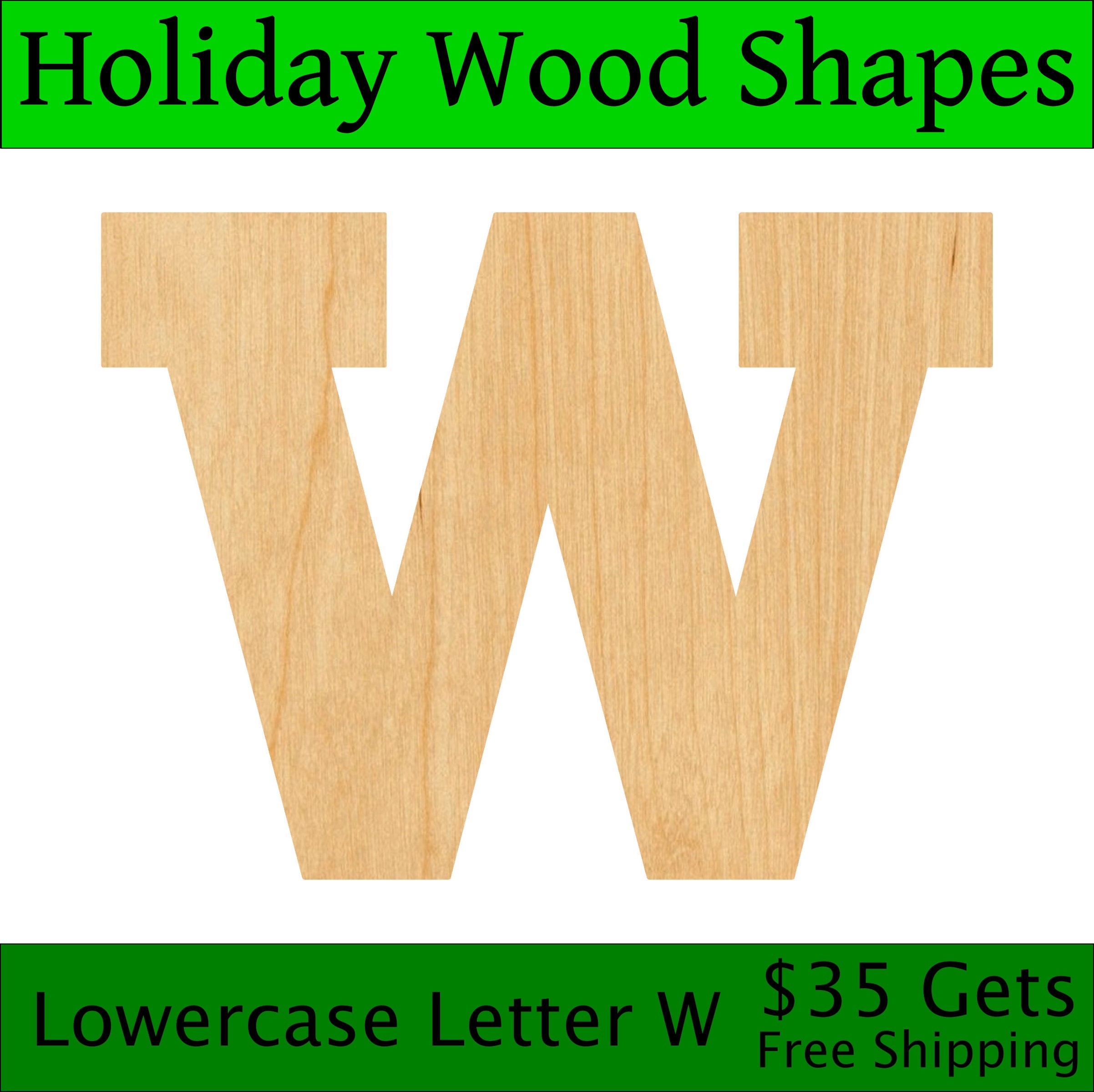 Laser Cut Lowercase Letter W Wood Blank, Crafting Supplies, Wooden ...