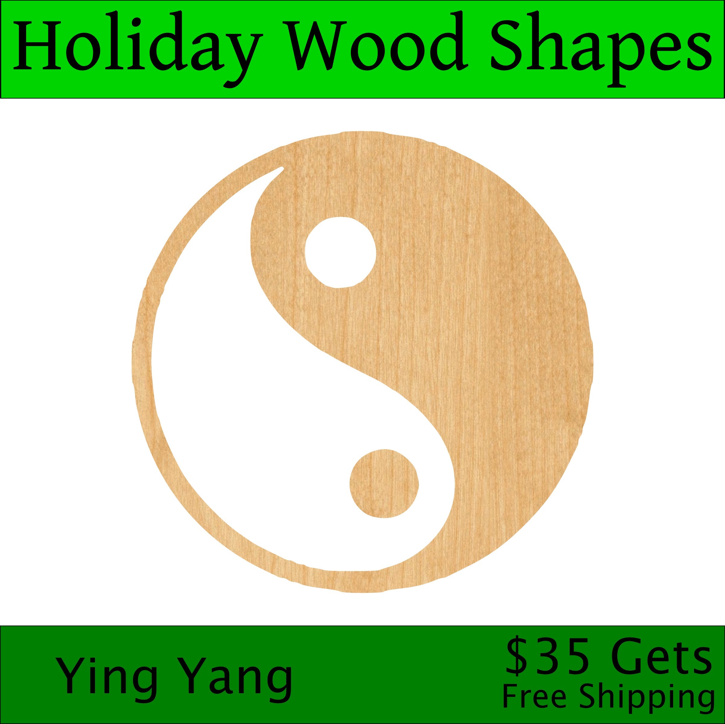 Laser Cut Ying Yang Wood Blank, Crafting Supplies, Wooden Cutout, DIY ...