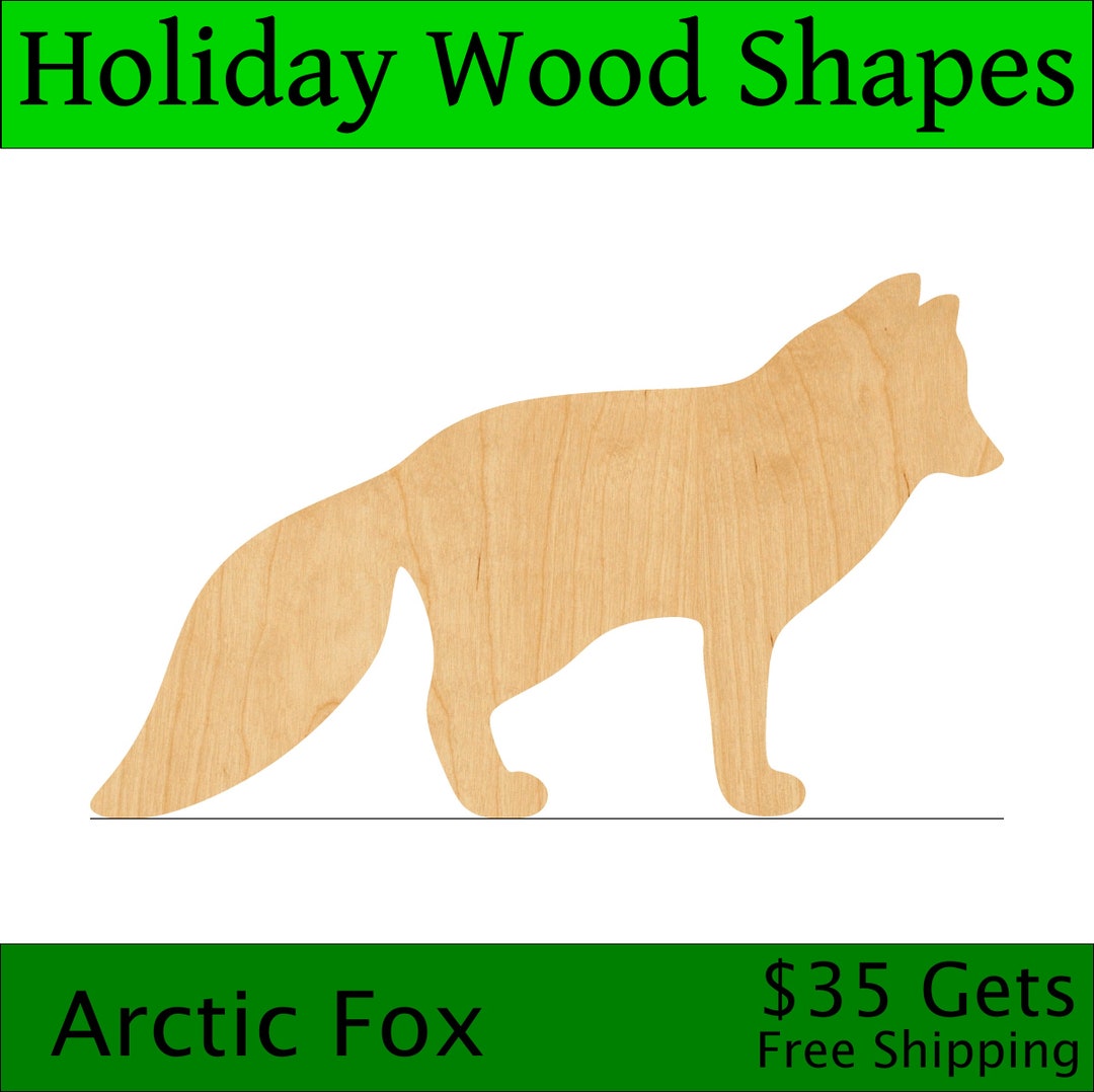Laser Cut Arctic Fox Wood Blank, Crafting Supplies, Wooden Cutout, DIY ...