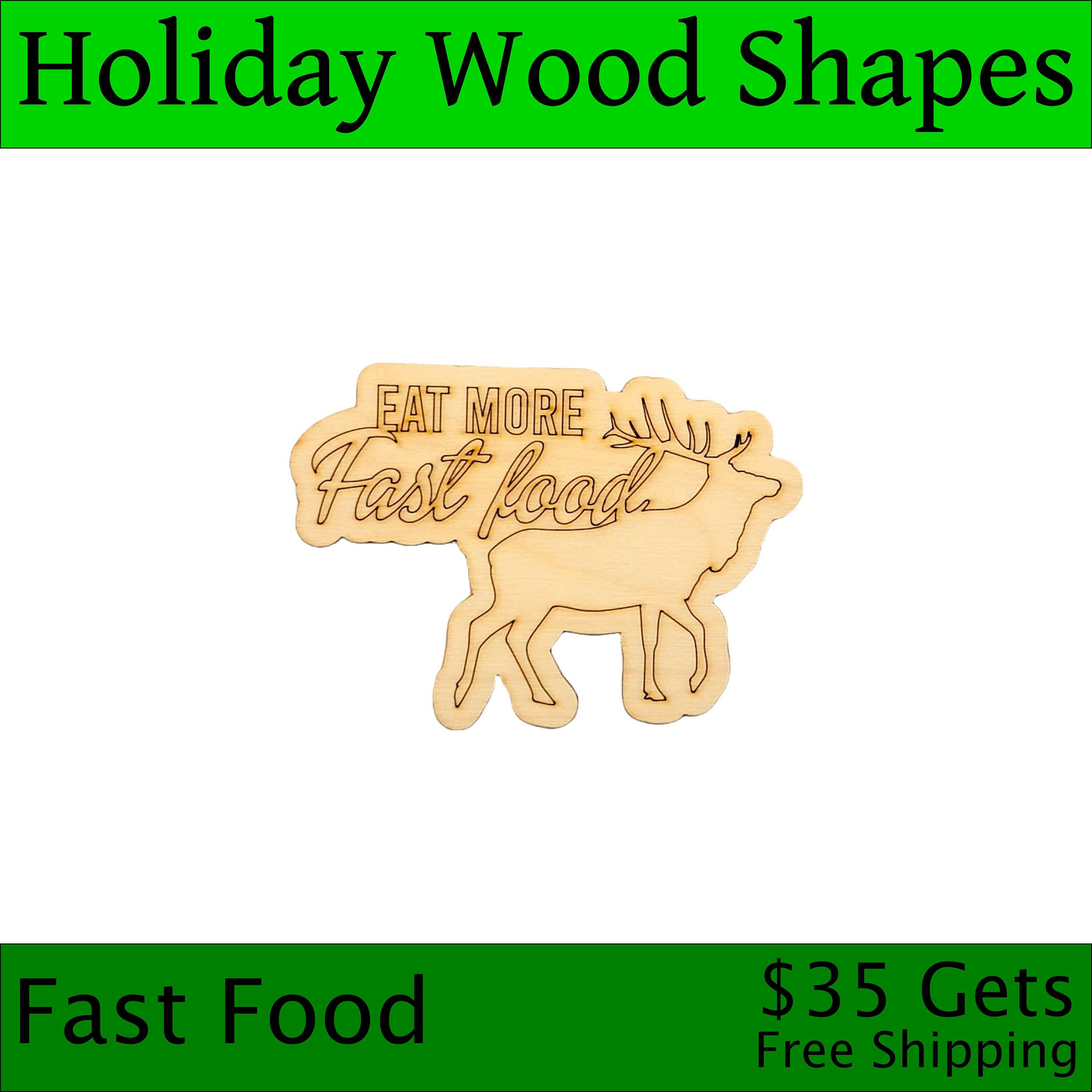 Laser Cut Fast Food Blank, Crafting Supplies, Wooden Cutouts, DIY ...