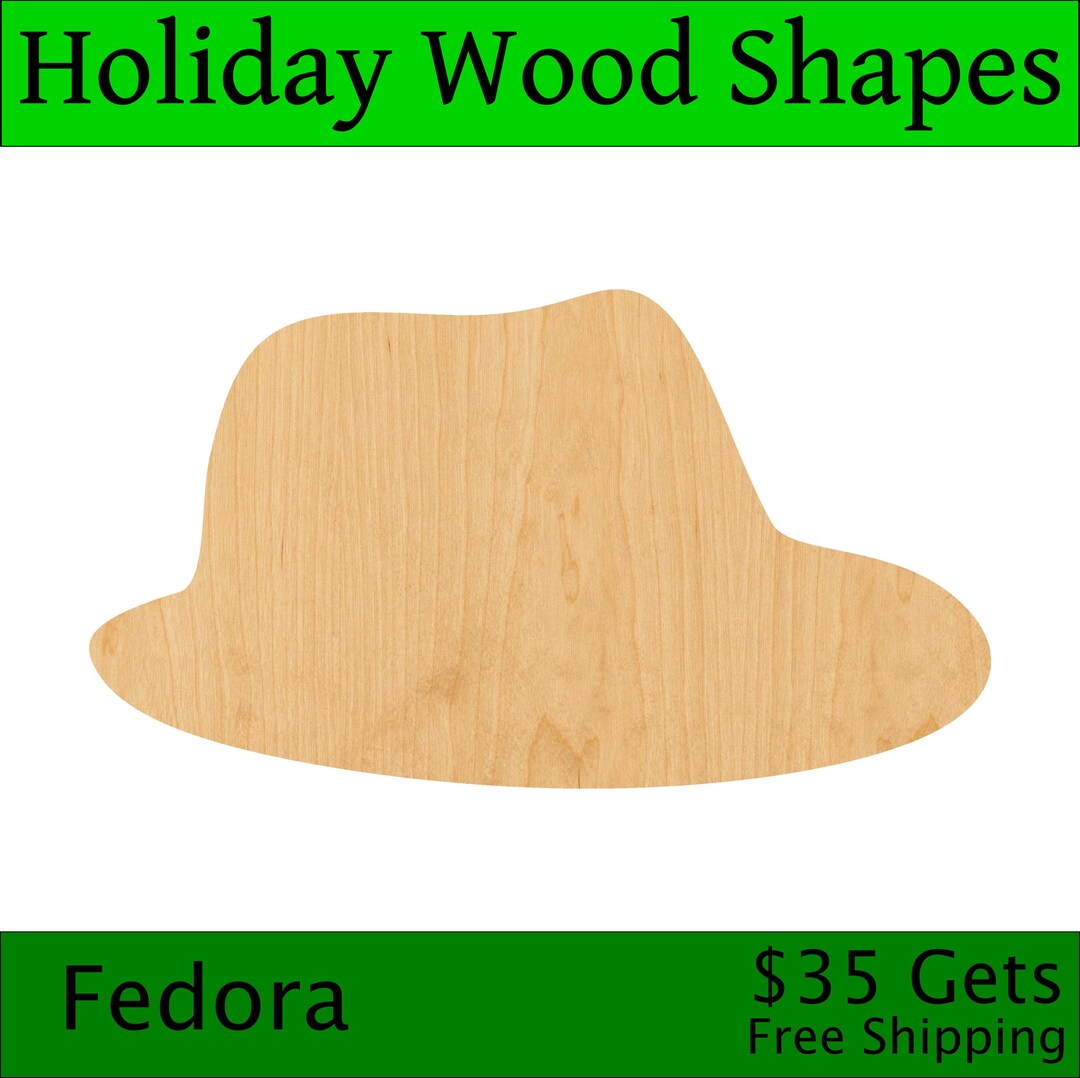 Laser Cut Fedora Wood Blank, Crafting Supplies, Wooden Cutout, DIY ...