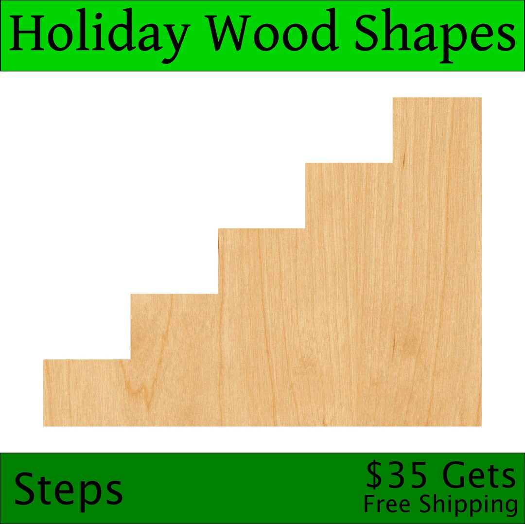 Laser Cut Steps Wood Blank, Crafting Supplies, Wooden Cutout, DIY ...