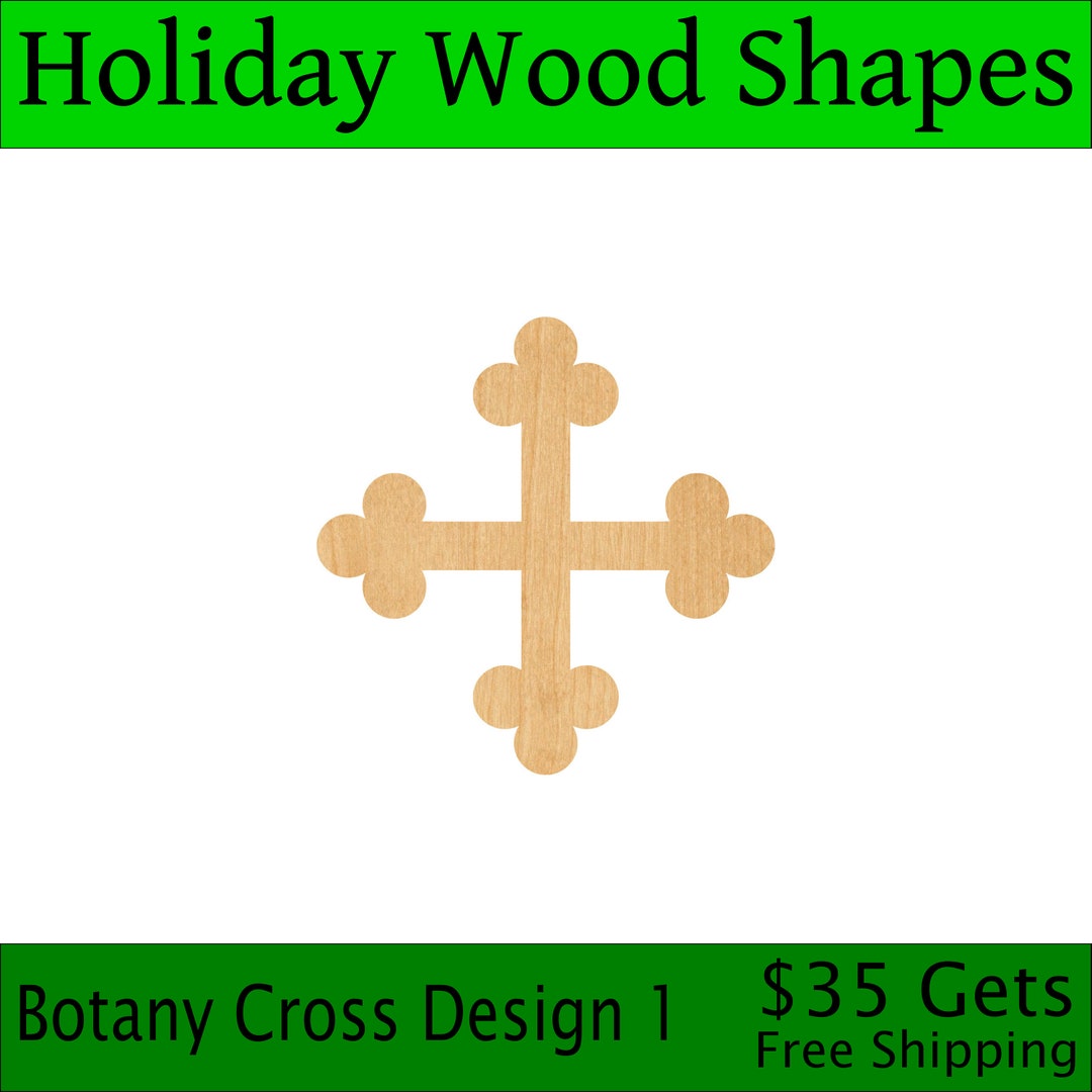 Laser Cut Botany Cross Design 1 Wood Blank, Crafting Supplies, Wooden ...
