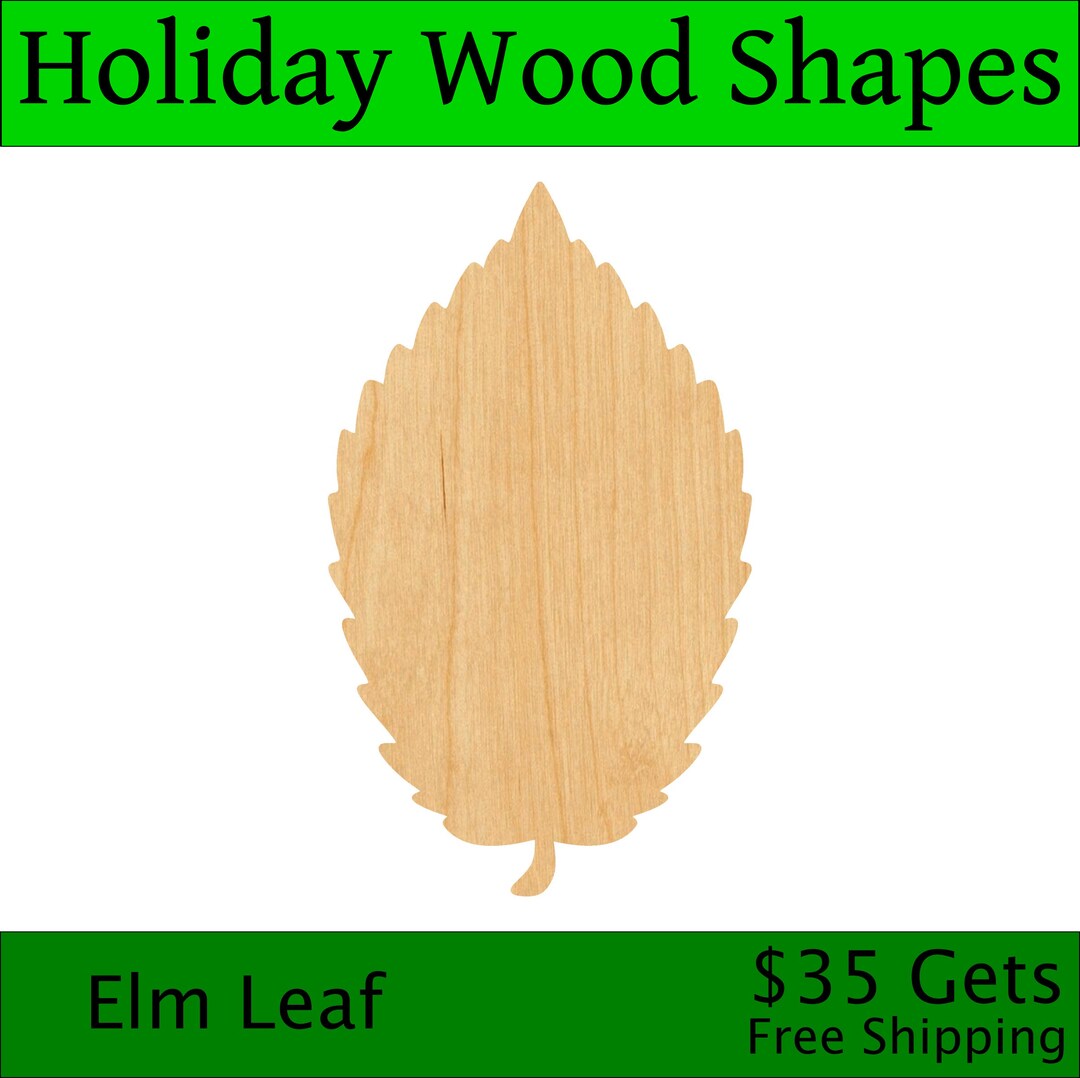 Laser Cut Elm Leaf Wood Blank, Crafting Supplies, Wooden Cutout, DIY ...
