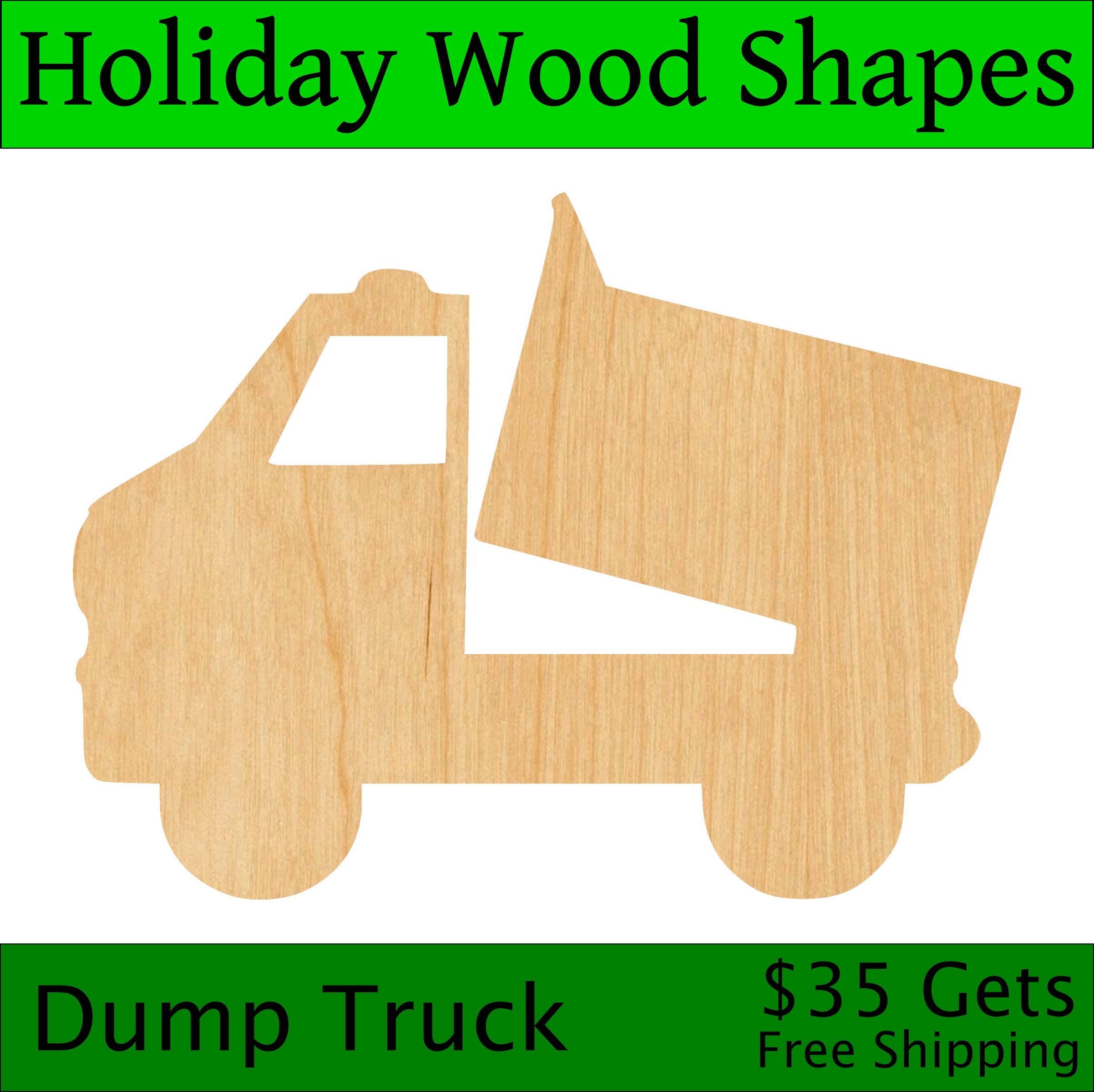 Laser Cut Dump Truck Wood Blank, Crafting Supplies, Wooden Cutout, DIY ...