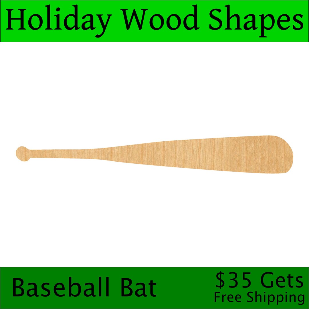 Laser Cut Baseball Bat Wood Blank, Crafting Supplies, Wooden Cutout ...
